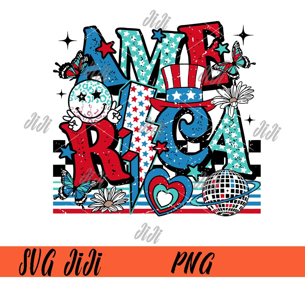 Retro America PNG, America Lightning Bolt PNG | Inspire Uplift