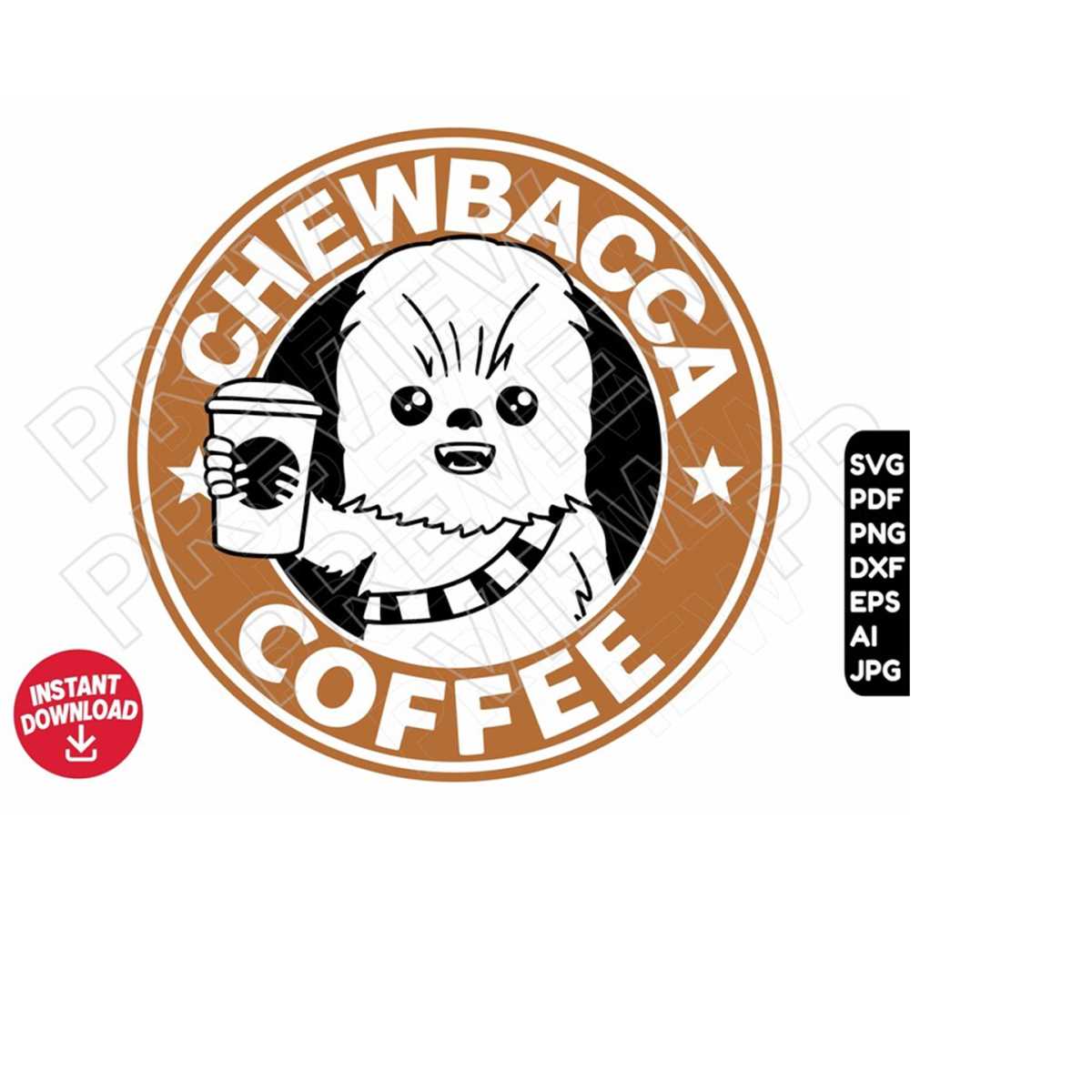 Chewbacca SVG coffee svg png dxf clipart , cut file layered - Inspire ...