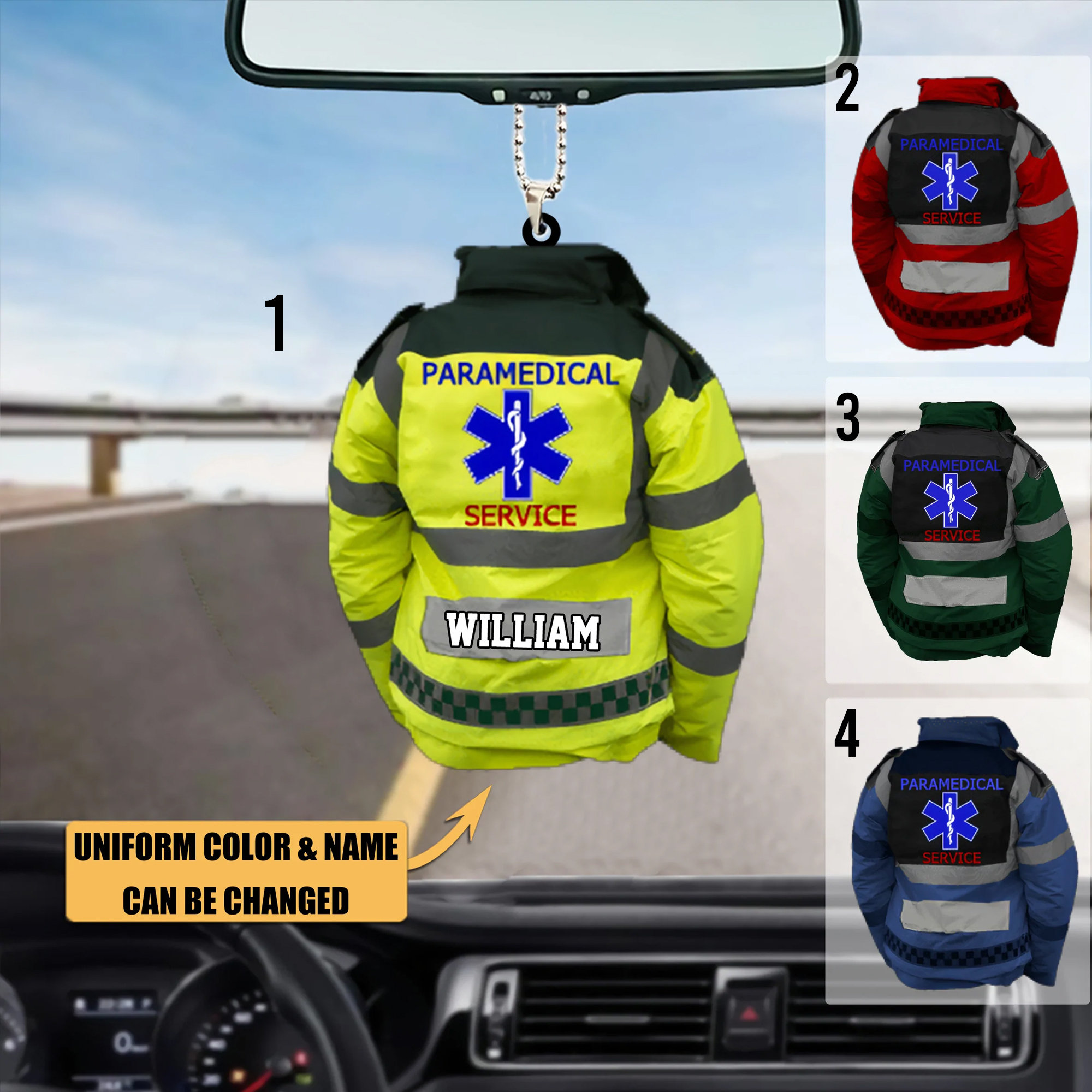 Personalized Paramedic Uniform Flat Car Ornament, Paramedic - Inspire ...