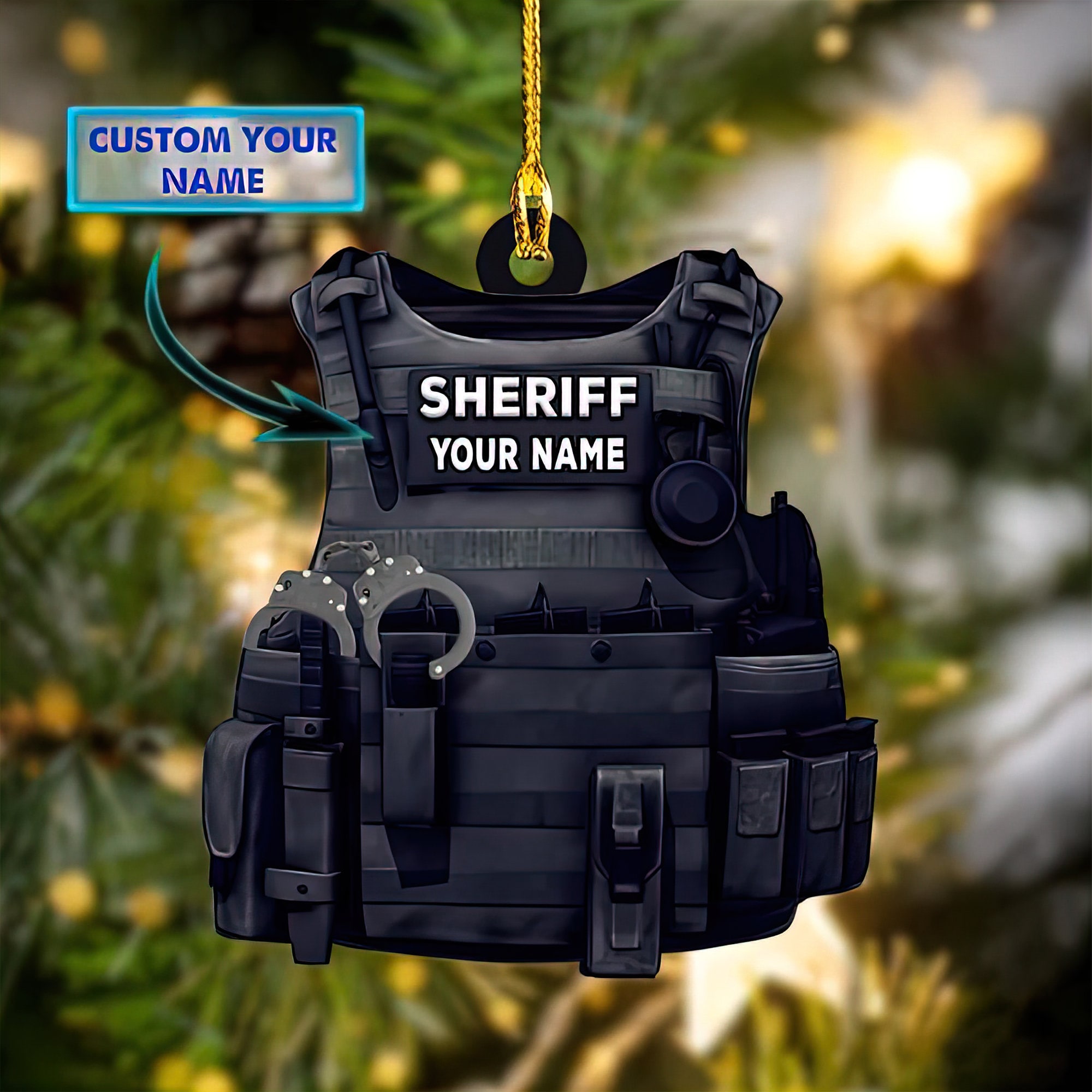 Personalized Police 2D Christmas Ornament, Bulletproof Custo - Inspire ...