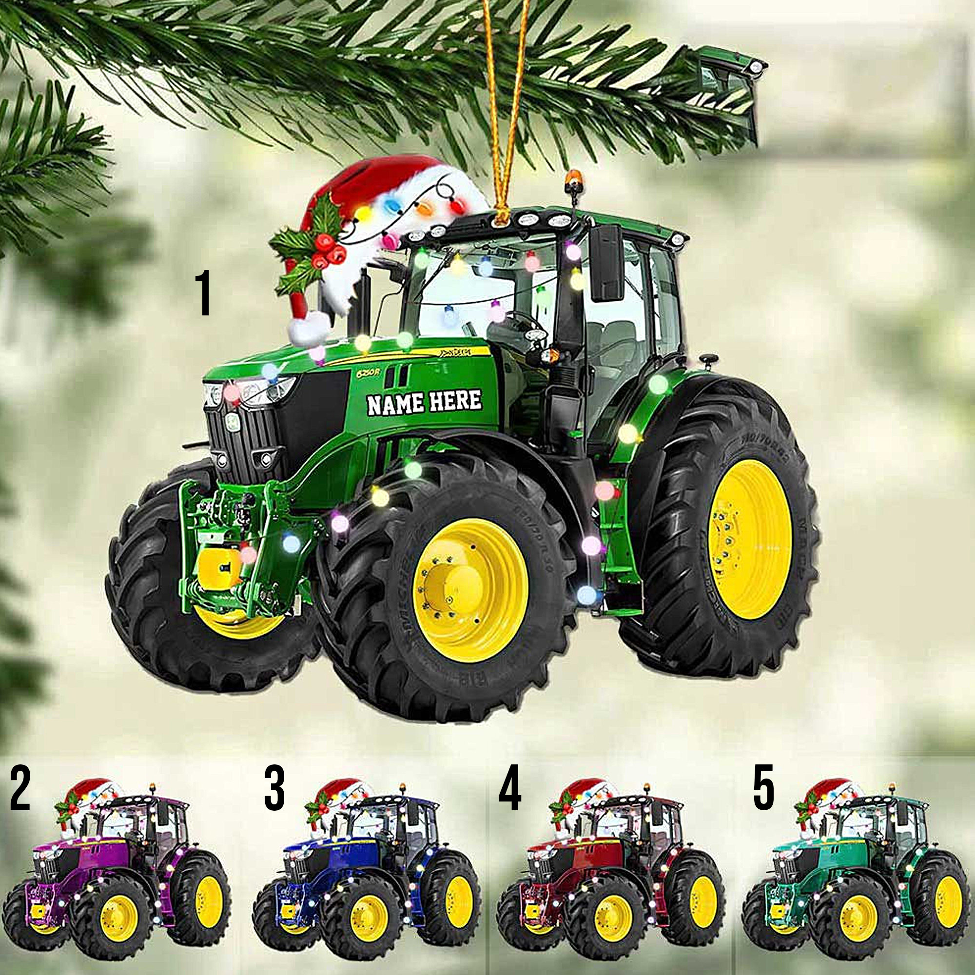Personalized Tractor Christmas Ornament, Tractor Orament Gif | Inspire ...