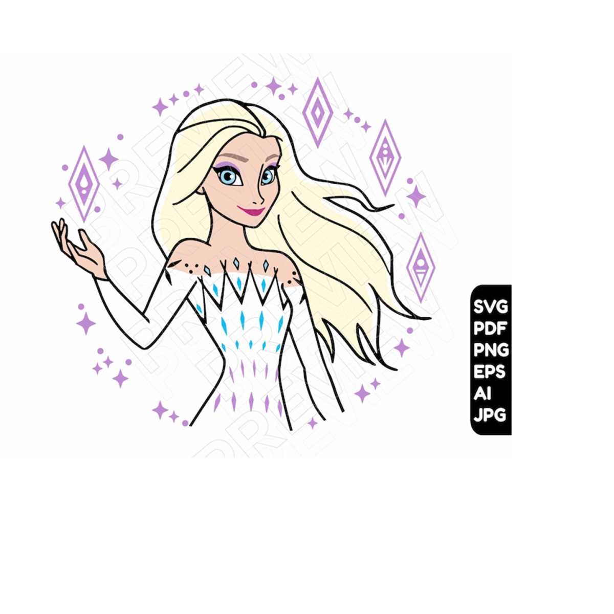 Elsa SVG Frozen svg elements clipart png , cut file layered - Inspire ...