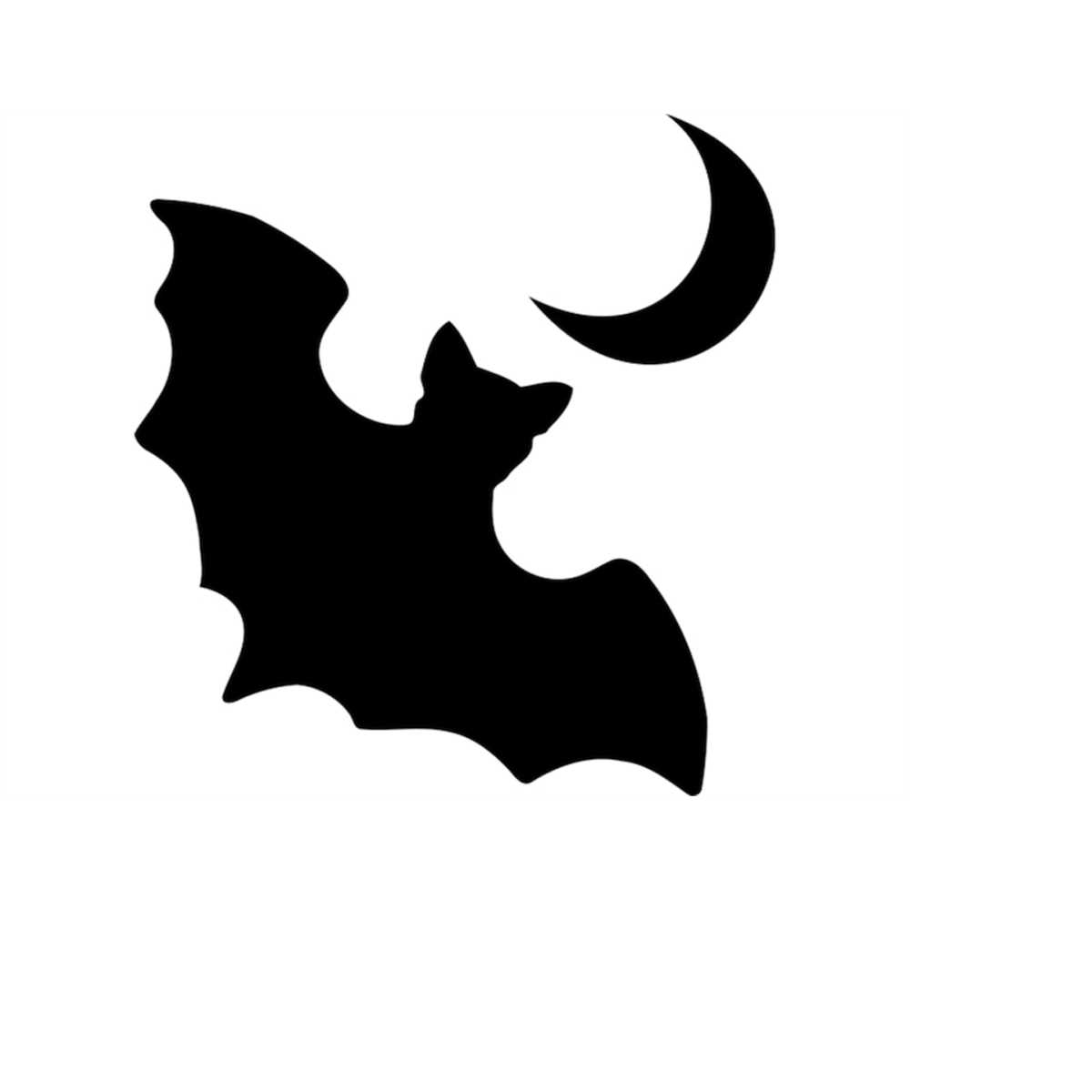 Bat And Moon Svg Clip Art, Bat And Moon Printable Image, Bat - Inspire ...