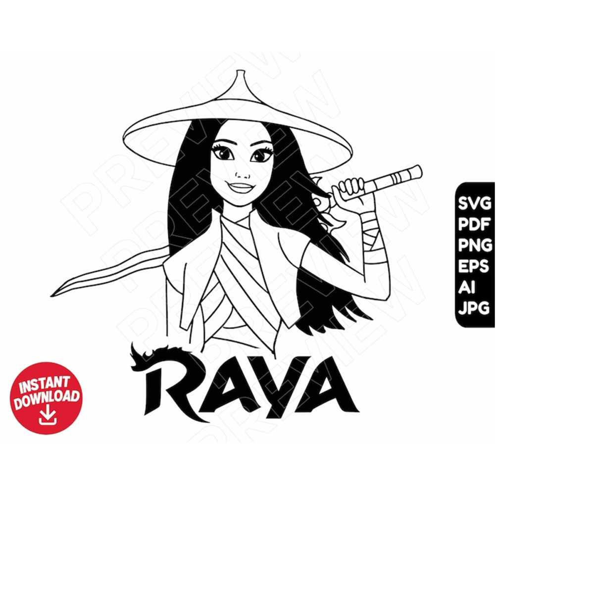 Raya and the last dragon SVG Raya princess png clipart , cut - Inspire ...