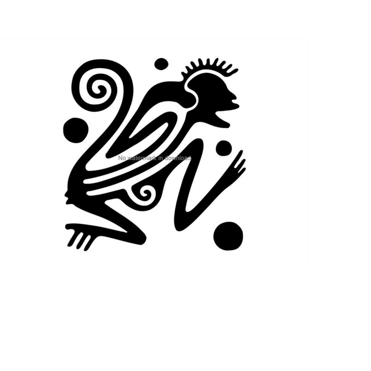 Aztec Monkey Silhouette Cut File, Aztec Monkey Cutting Files - Inspire ...