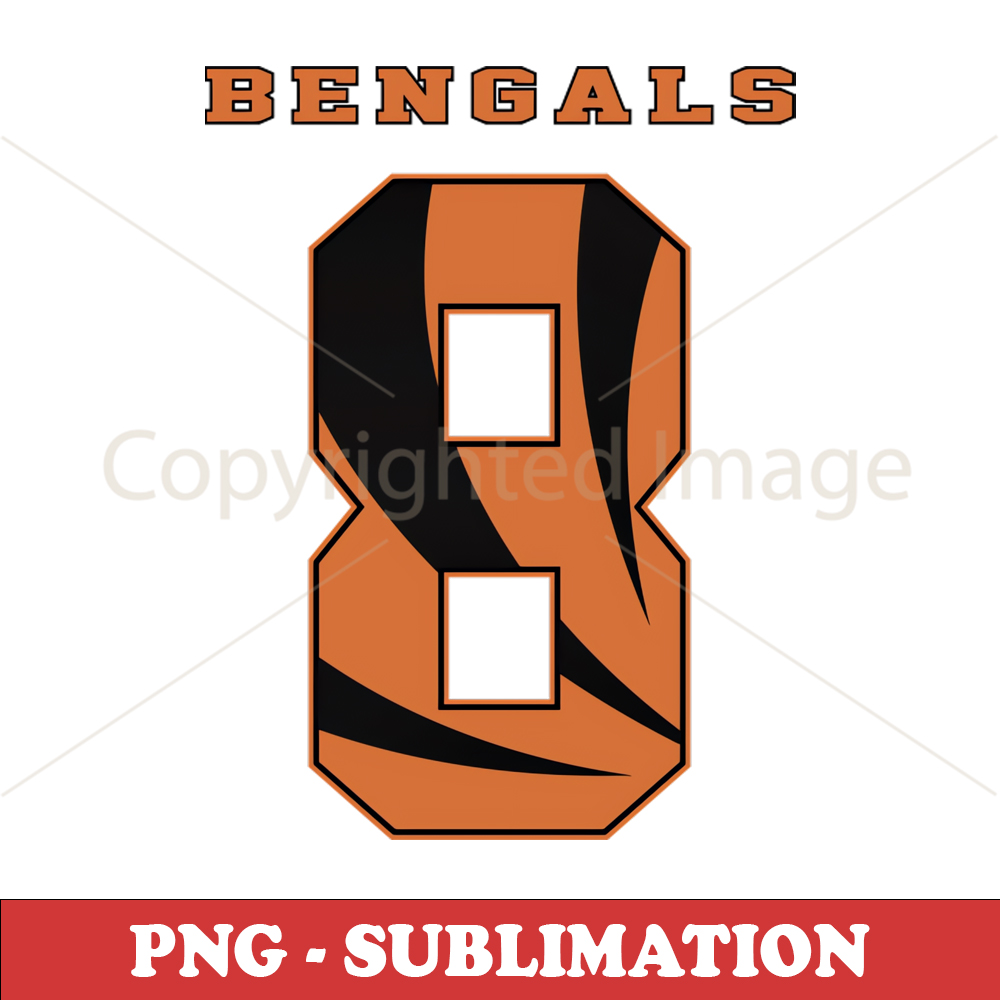 Bengals Football - Player Number 8 Sublimation PNG - Perfect | Inspire ...