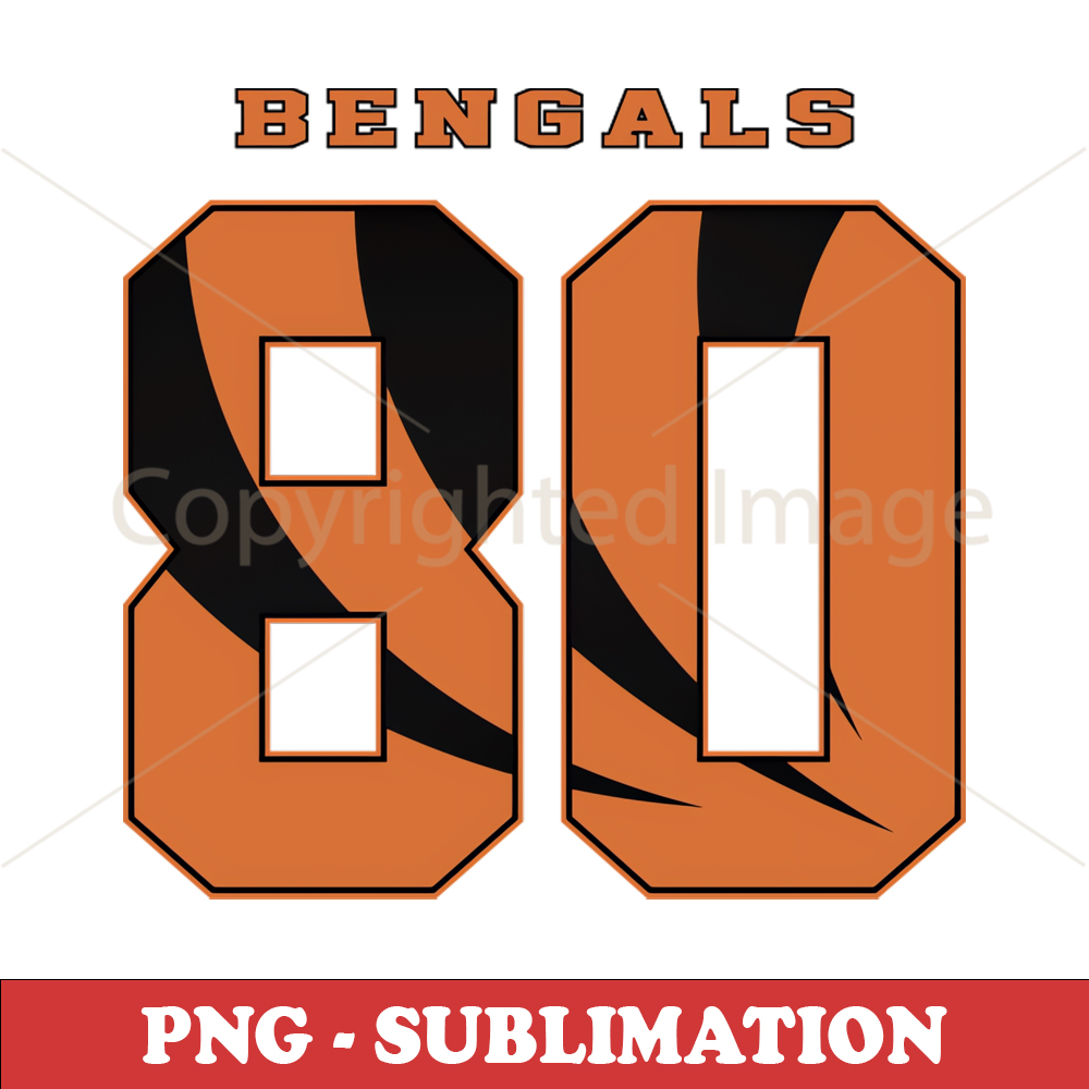 Bengals Sublimation PNG Digital Download - Player Number 80 - Inspire Uplift