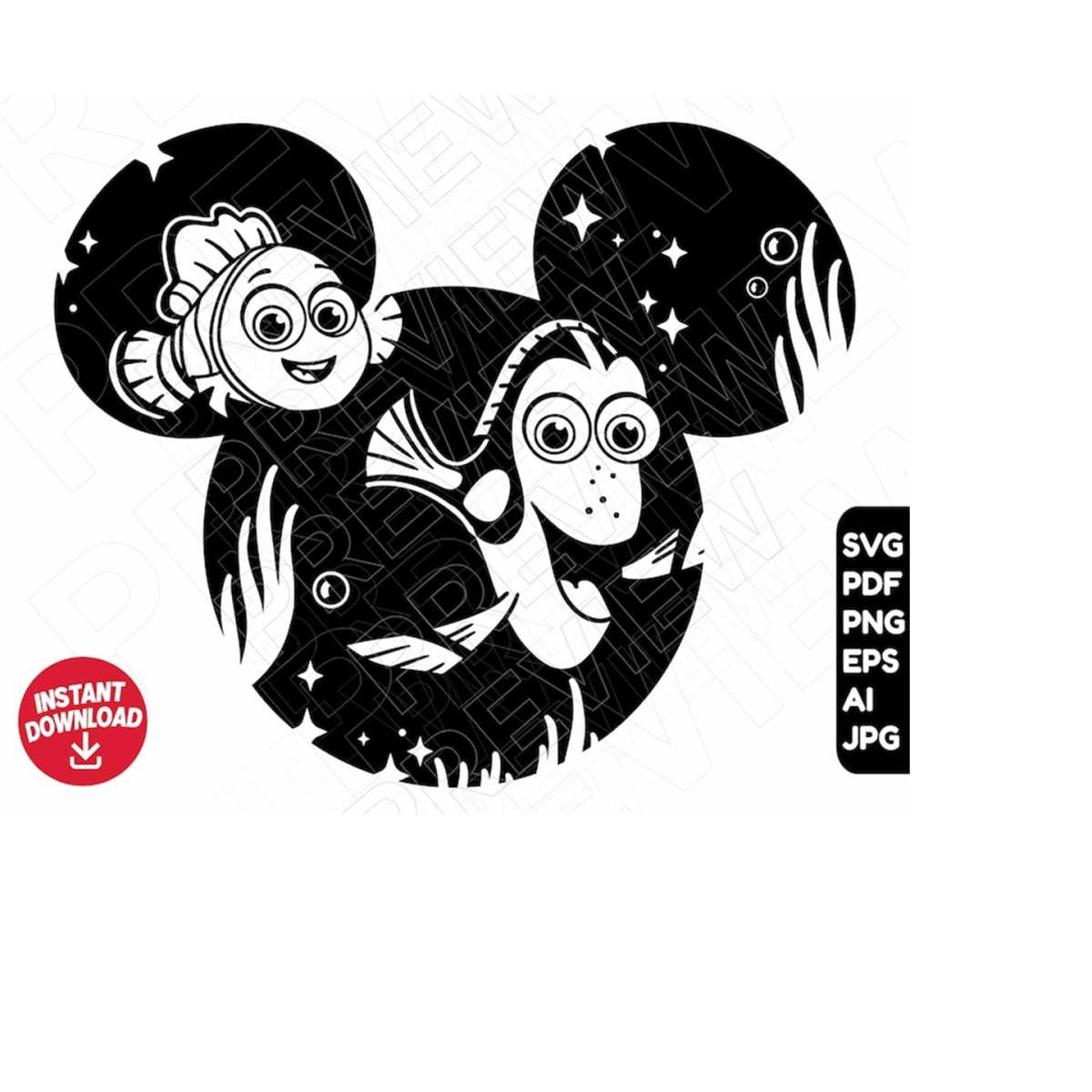 Finding Nemo SVG Dory png clipart , Disneyland ears svg , cu - Inspire ...