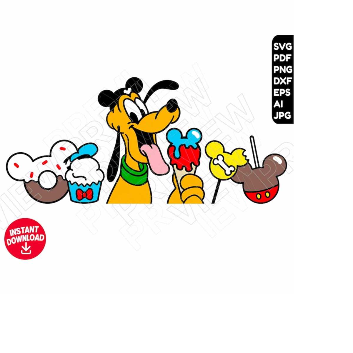 Pluto SVG Disneyland svg png snacks , cut file layered by co - Inspire ...