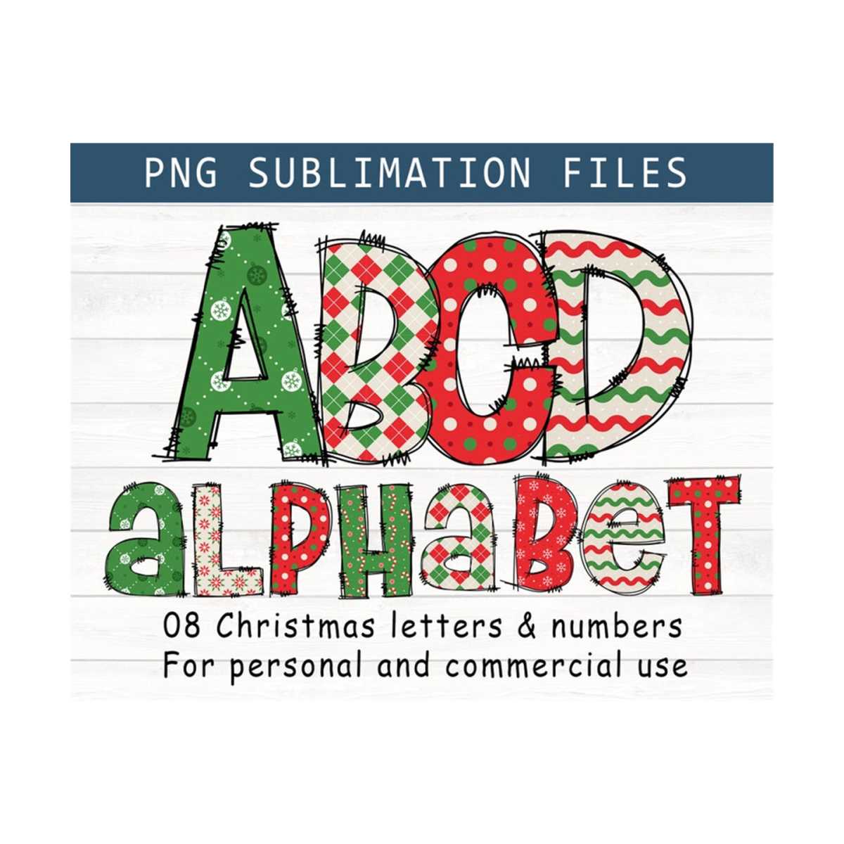 Christmas Doodle Font Bundle, Christmas Alphabet, Christmas | Inspire ...