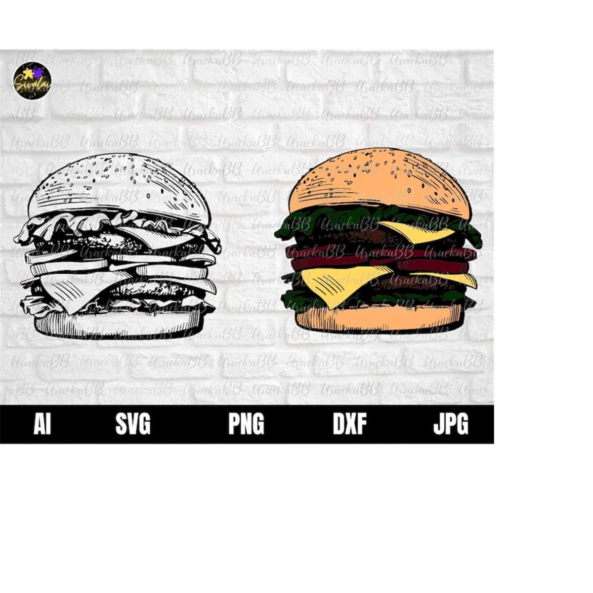 Burger SVG, Hamburger SVG, Hamburger Png, Burger Png, Cheese | Inspire ...