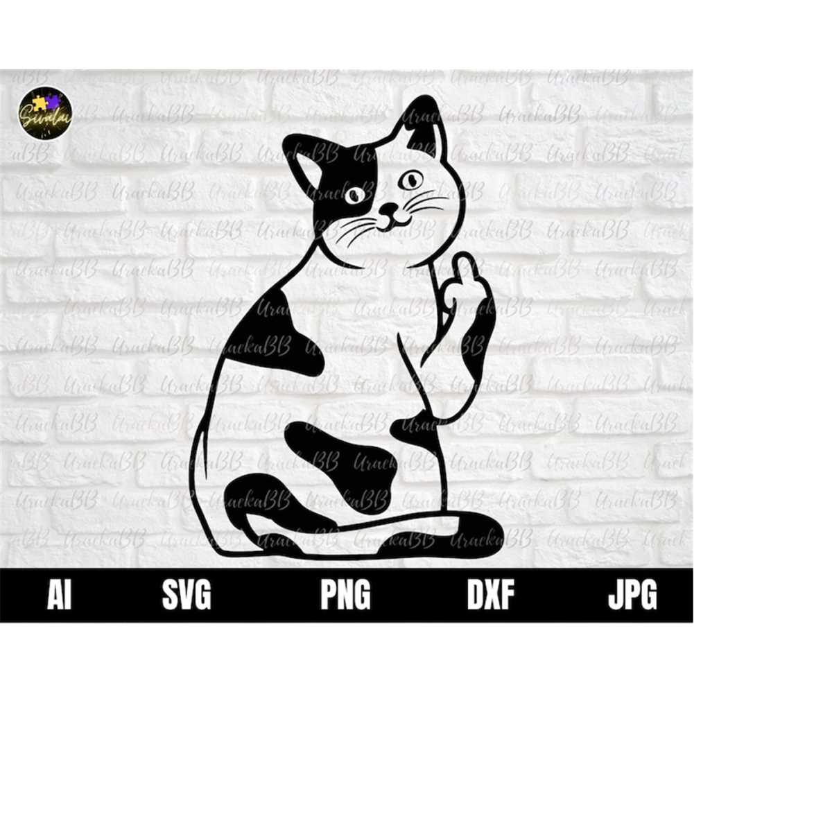 Cat middle finger Svg, Middle finger Svg, Funny Cat svg, Mid - Inspire ...