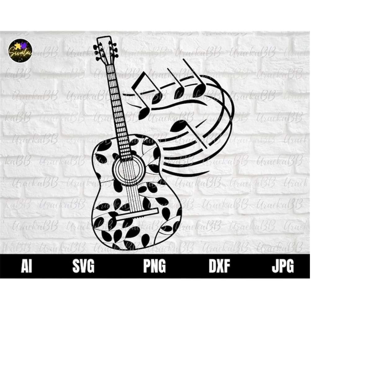 Guitar Flower Svg, Guitar Svg, Music Note Svg, Guitar Tumble | Inspire ...