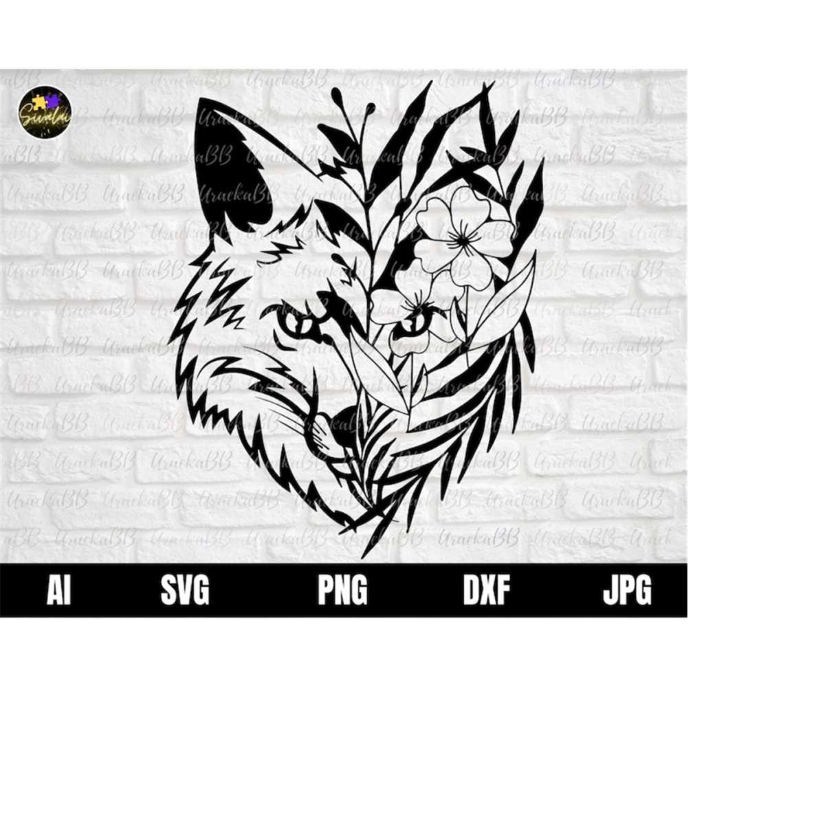 Fox Face Svg, Fox With Flowers Svg, Fox Svg, Fox Flower Svg, | Inspire ...