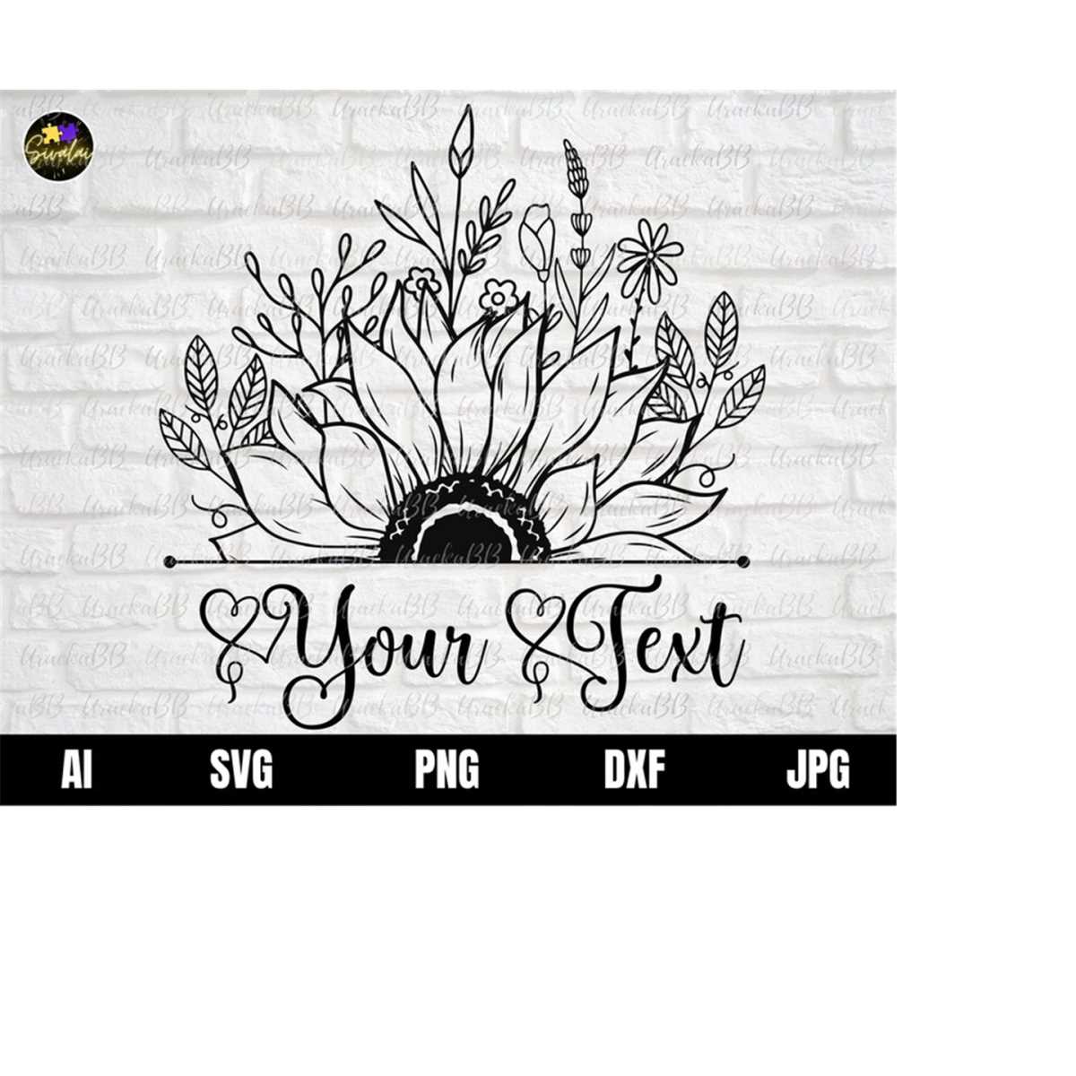 Split Sunflower Svg, Flowers Monogram Svg, Split Flower Svg, | Inspire ...