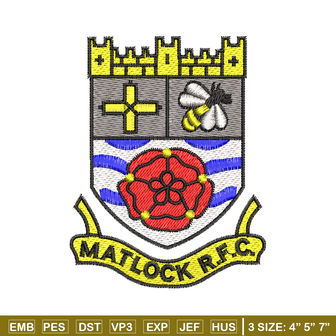Matlock Rugby Club embroidery design, Matlock Rugby Club emb | Inspire ...