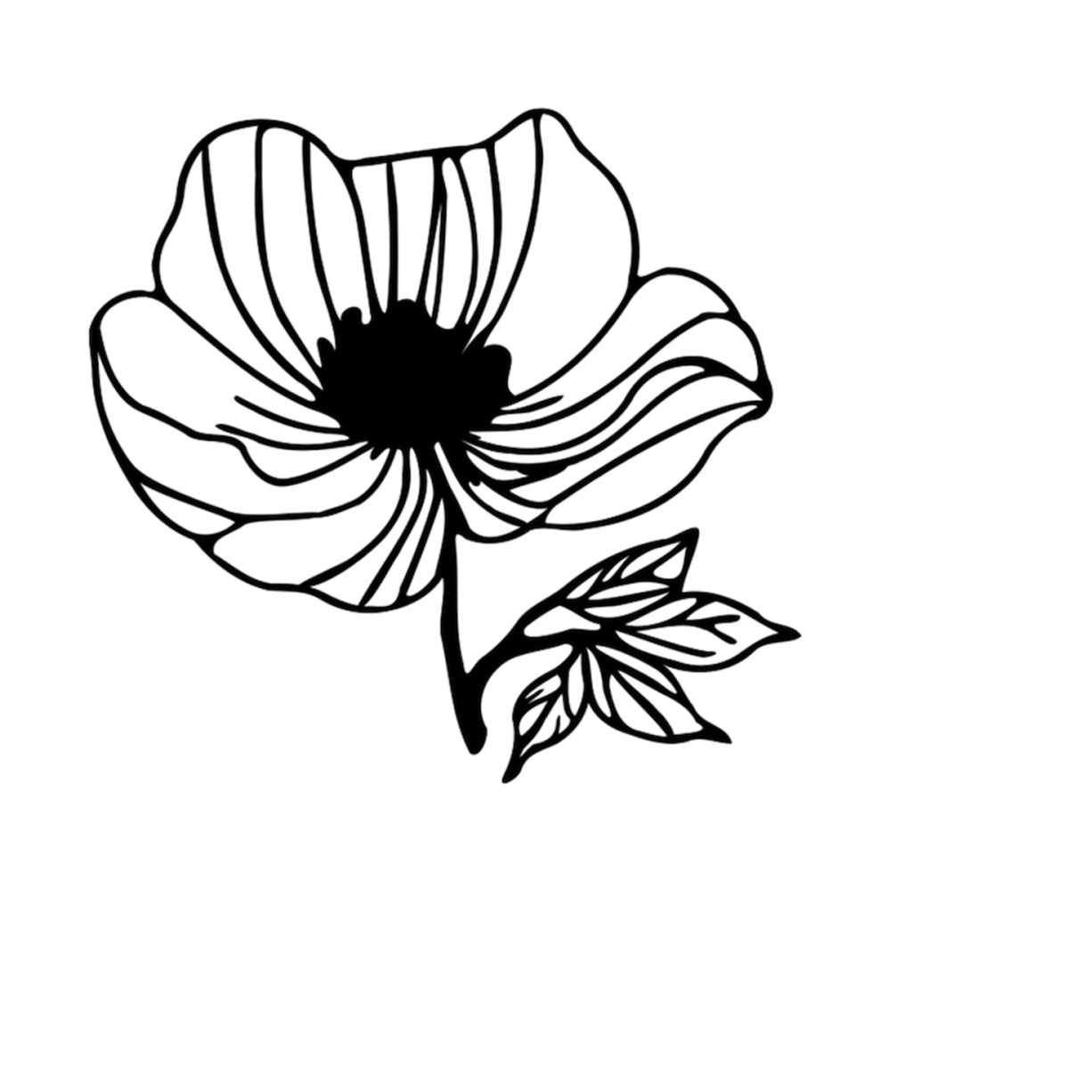 Line Art Flower Clip Art File For Cutting Machine Pdf Flower - Inspire ...