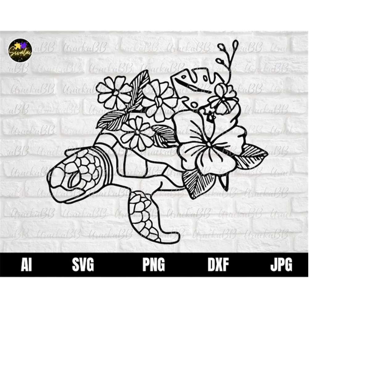 Turtle Flower Svg, Sea Turtle Svg, Turtle Svg, Flower Sea Tu | Inspire ...