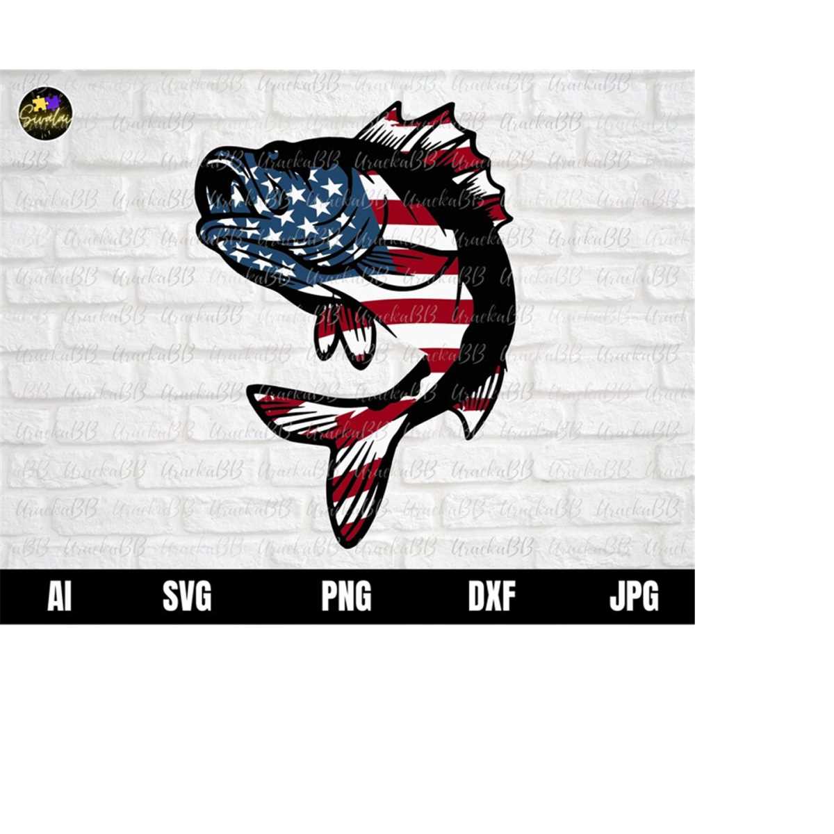 Fish Flag SVG, Fishing Usa Flag SVG, American Flag Fish Svg, | Inspire ...