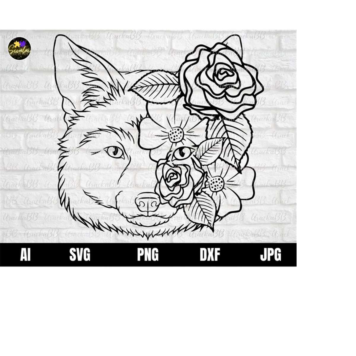 Flower Fox svg, Cute Fox Svg, Fox svg, Floral Fox Svg, Head | Inspire ...