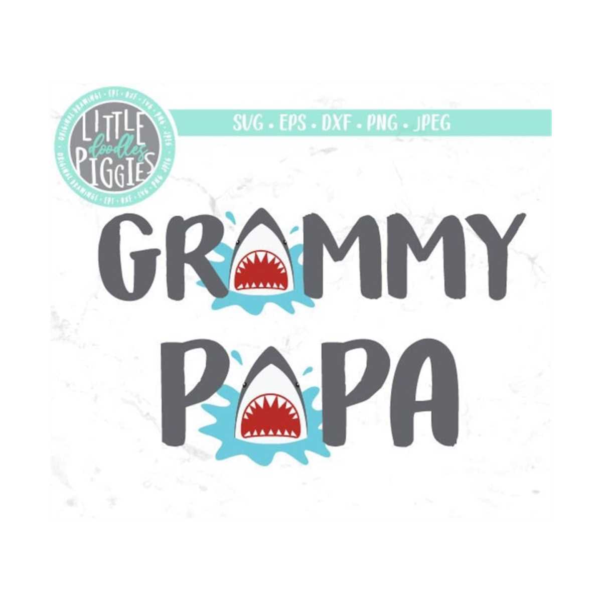 Grammy Papa Shark SVG PNG, Cut file, Sublimation Print | Inspire Uplift