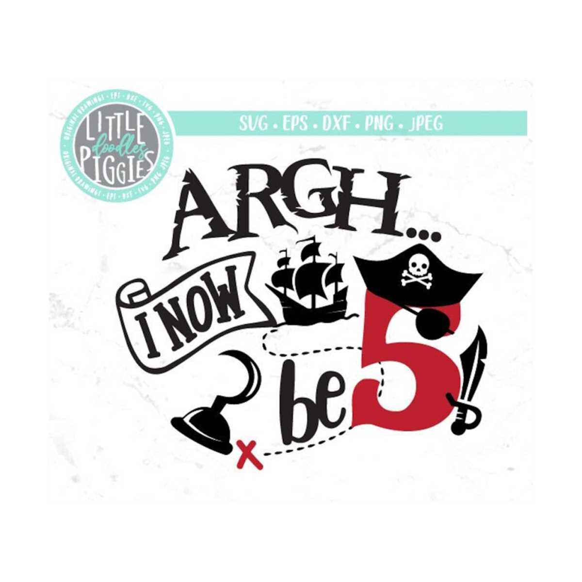 Pirate 5 SVG, PNG Cut file, Pirate Birthday 5 , Pirate Five | Inspire ...