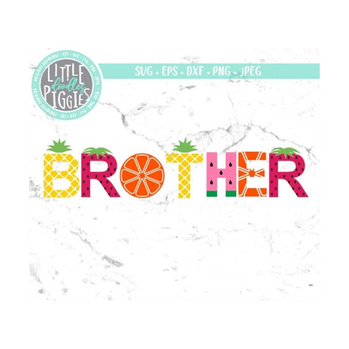 Brother Fruit Letters SVG PNG Cut file, Fruitti Brother Svg, | Inspire ...