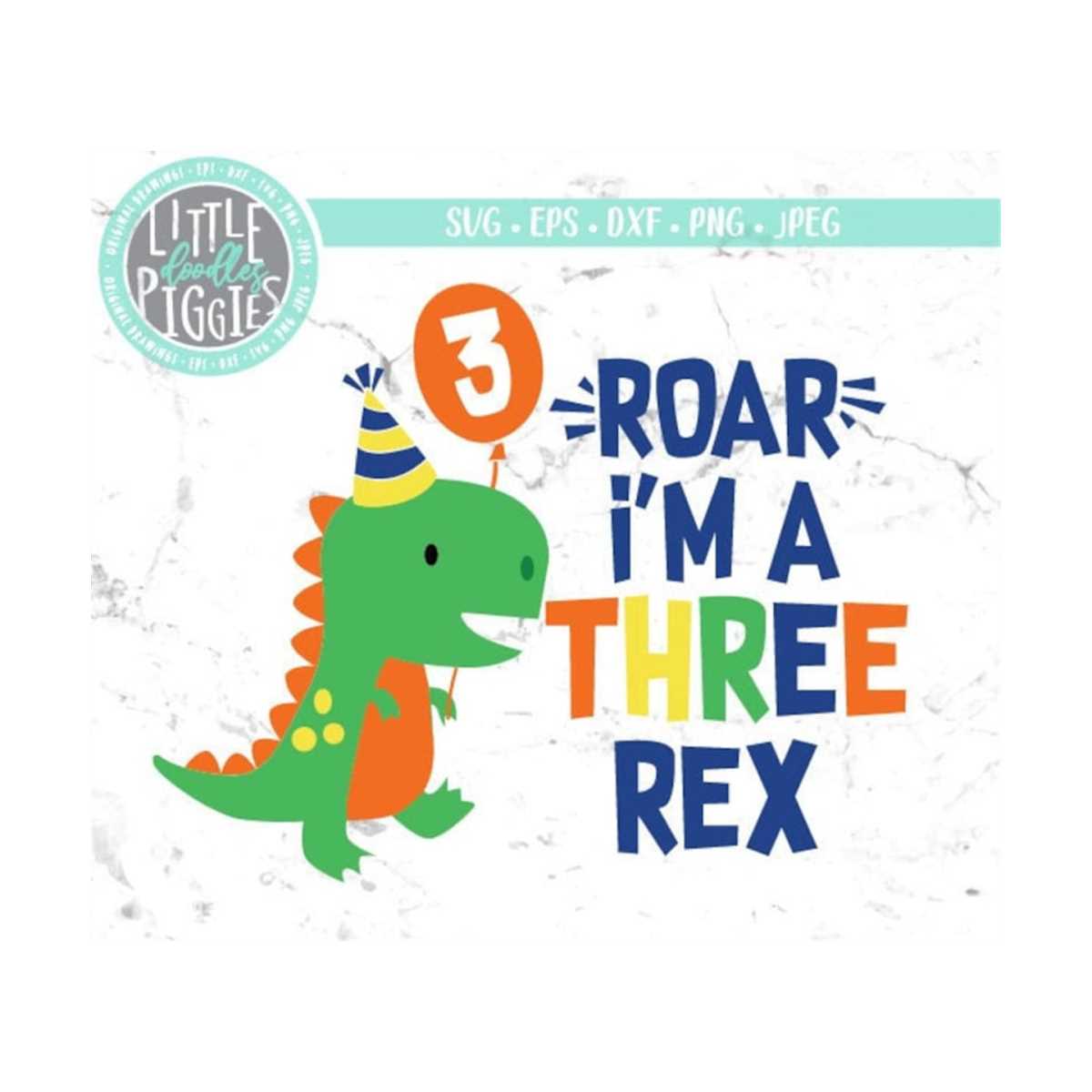 Three Rex SVG PNG Cut File, Dino 3 SVG, Dinosaur Third Birth | Inspire ...