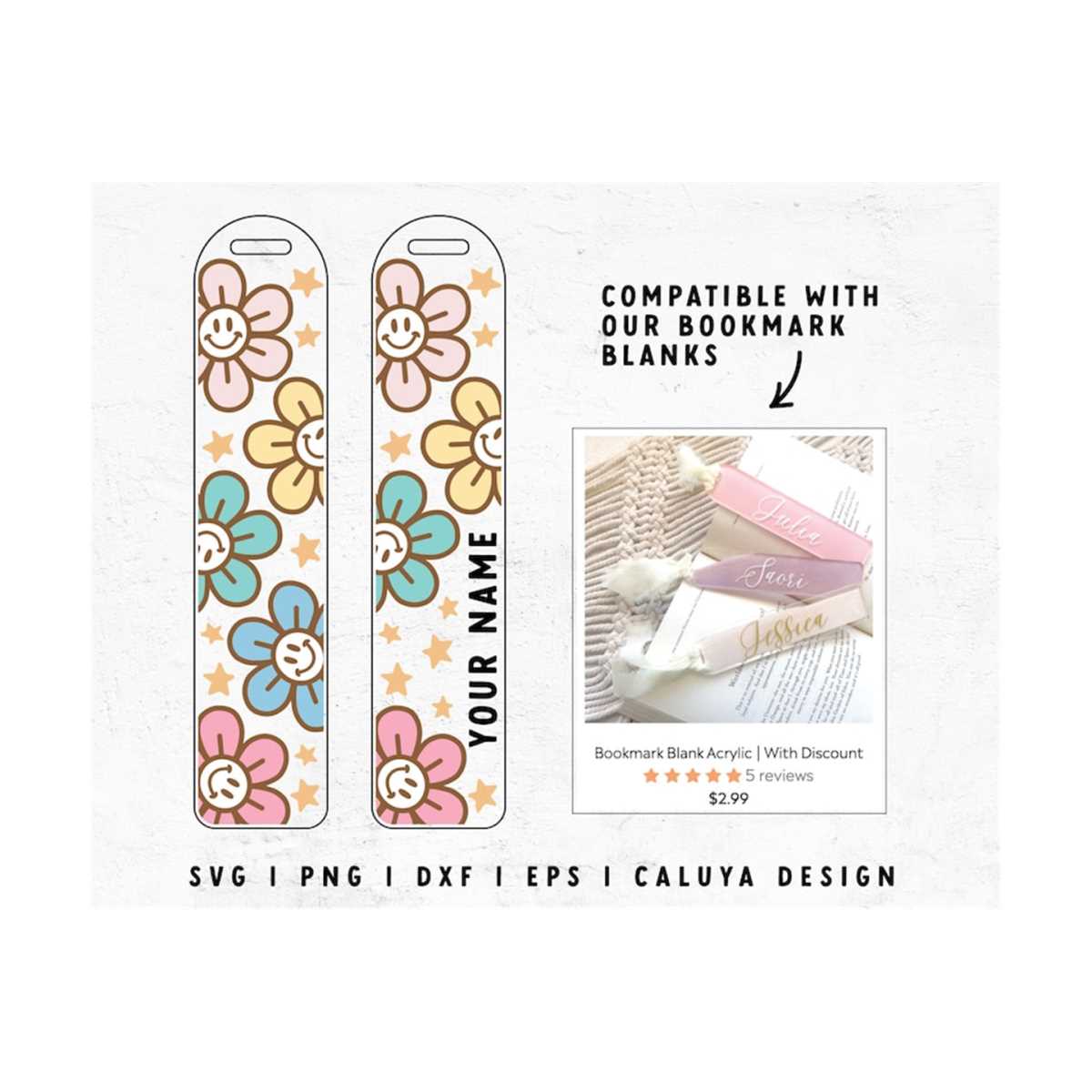 Bookmark SVG | Bookmark Template SVG | Groovy Smiley Face SV | Inspire ...