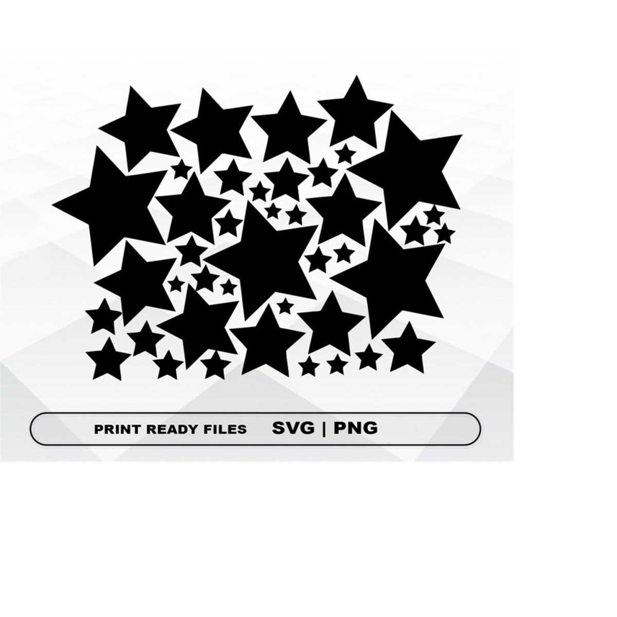 Stars SVG and PNG Files Clipart, Stars Print SVG, Digital Do - Inspire ...