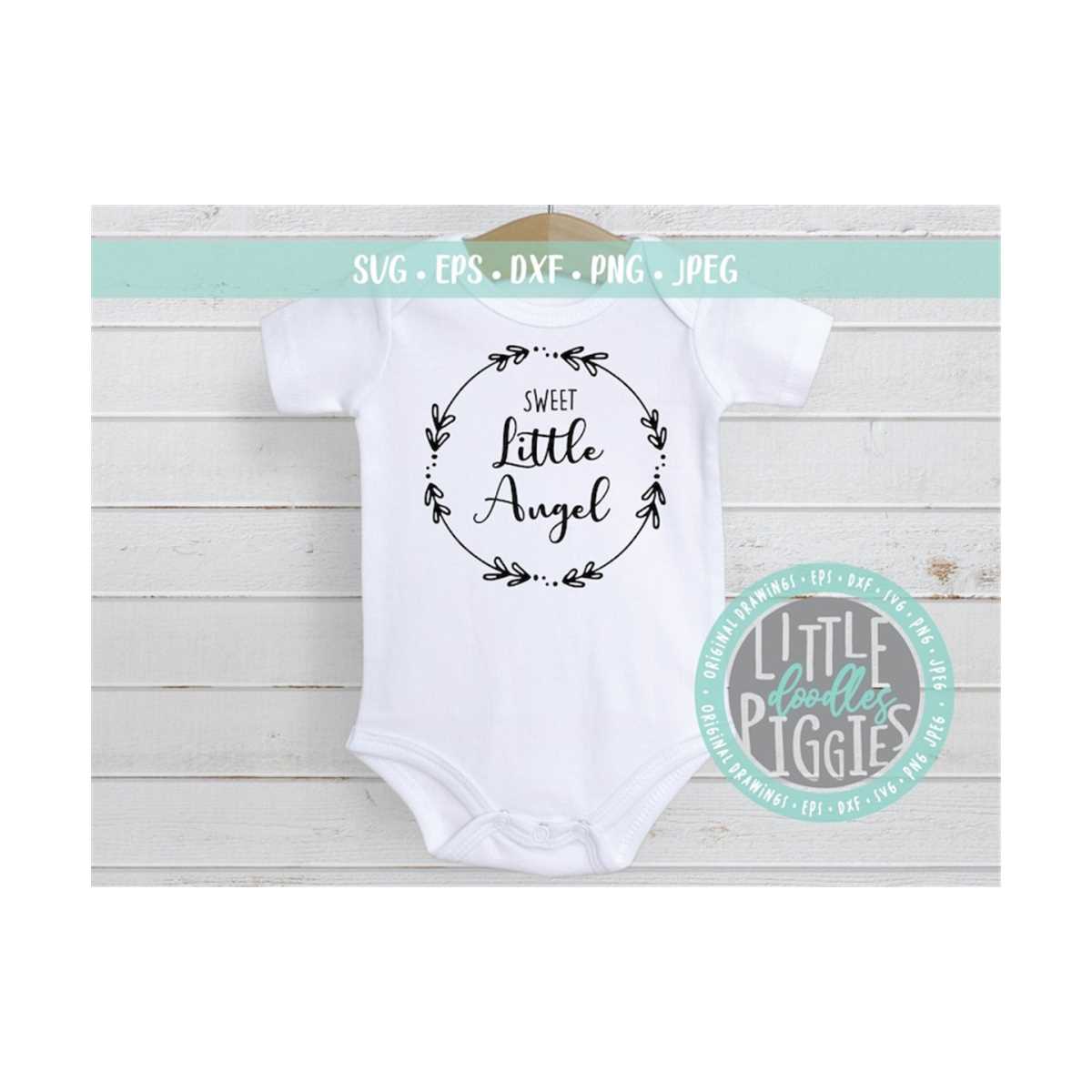 Sweet Little Angel, Svg Eps Png Cut File, Angel Baby Svg, Ne - Inspire ...