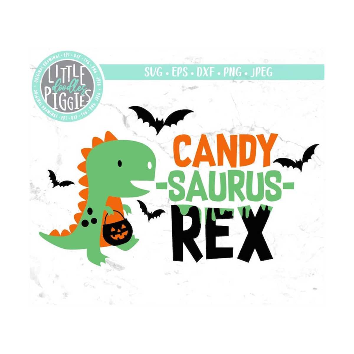 Candy Saurus Rex SVG PNG Cut File, Halloween Dino Svg, Dinos | Inspire ...