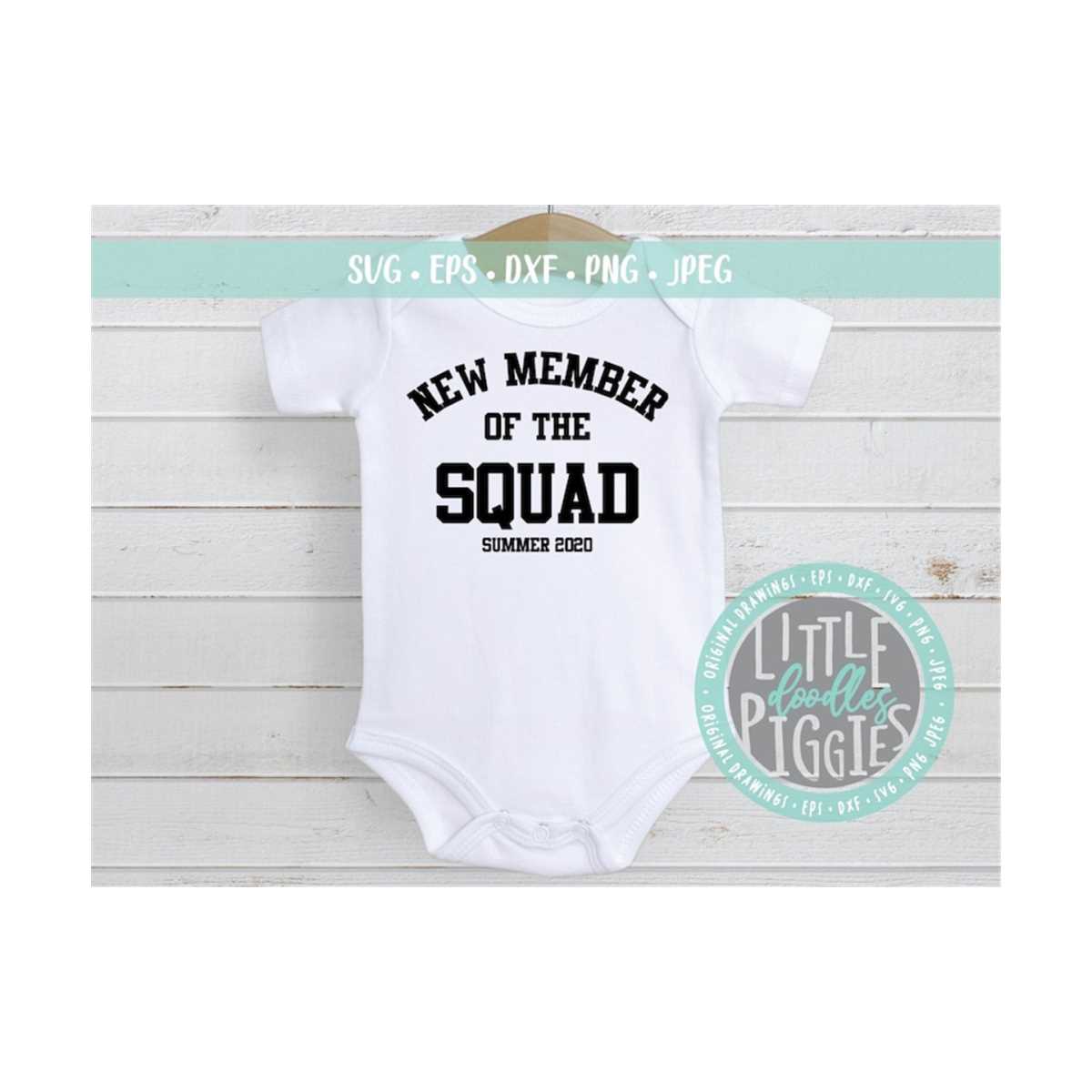 New Squad Member SVG PNG Cut file, Newborn Svg, New baby des | Inspire ...