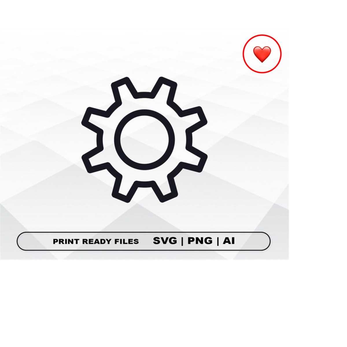 Gear SVG and PNG Files Clipart, Gear Print Ai and SVG Digita - Inspire ...