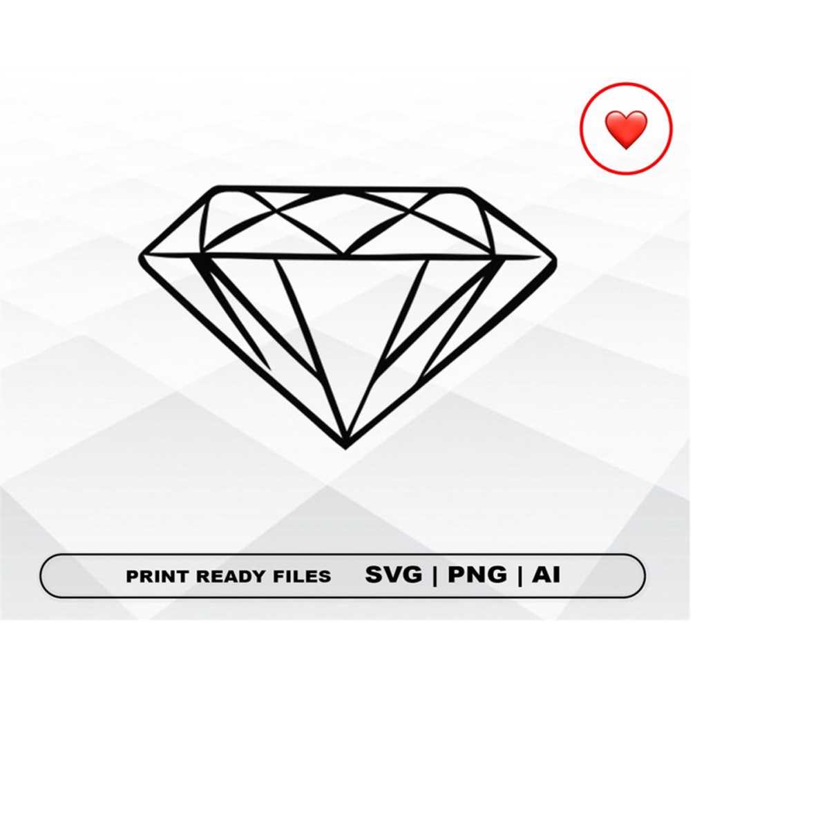 Diamond SVG and PNG Files Clipart, Diamond Print Ai and SVG - Inspire ...