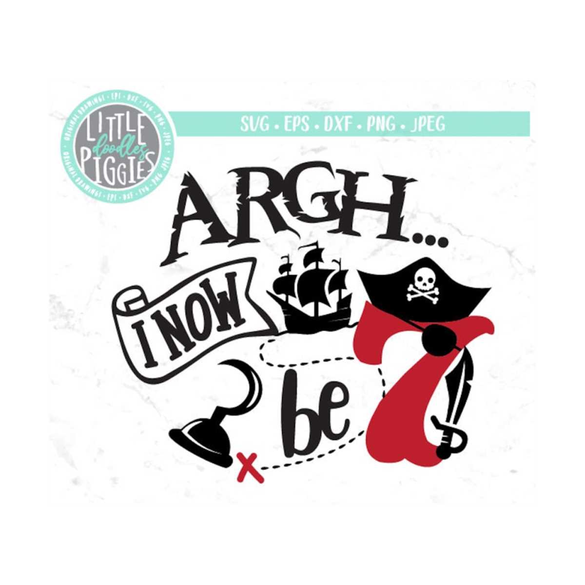 Pirate 7 SVG, PNG Cut file, Pirate Birthday Svg, Pirate Seve | Inspire ...