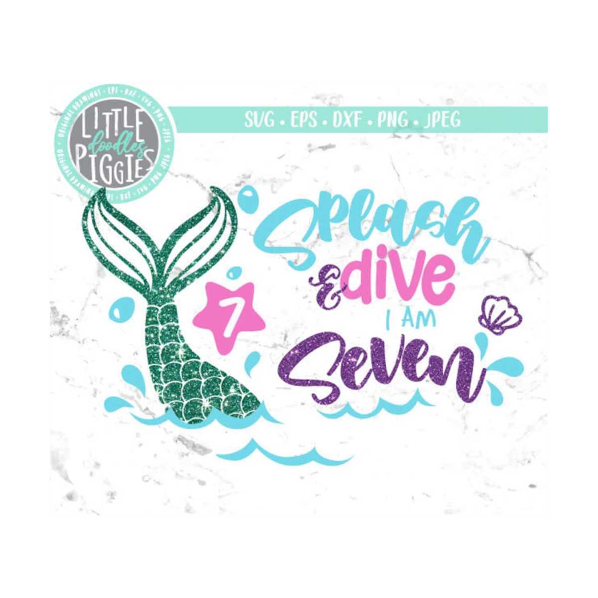 Seven Mermaid, SVG PNG Cut File, Mermaid Birthday 7 SVG, I | Inspire Uplift