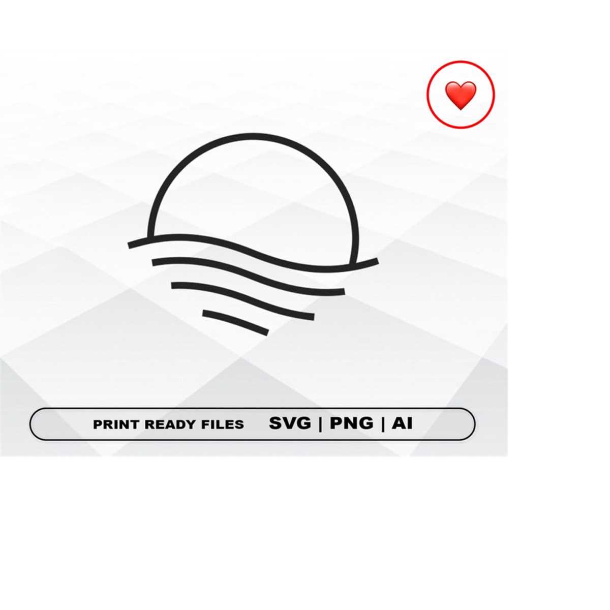 Sunset SVG and PNG Files Clipart, Sunset Print Ai and SVG Di - Inspire ...