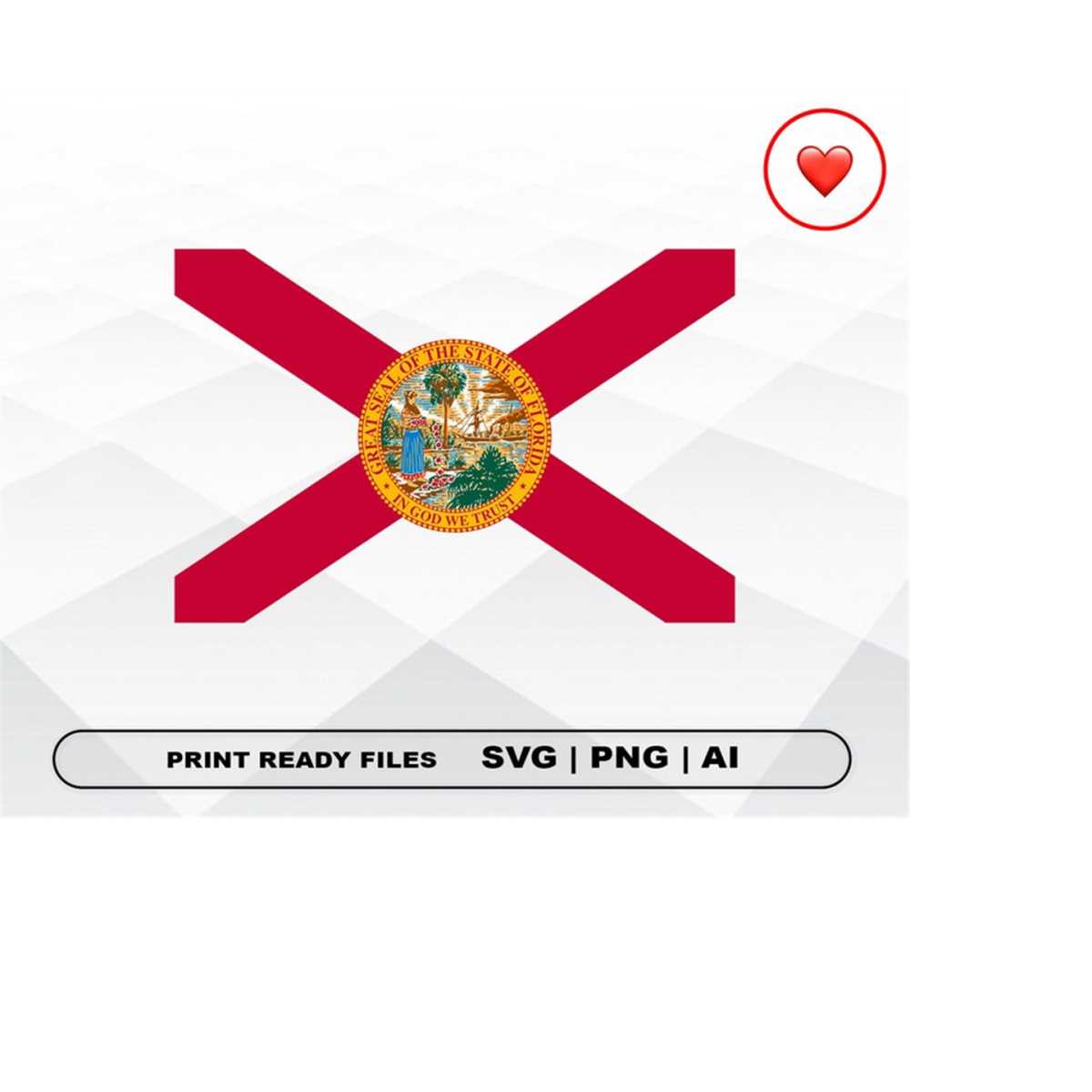 Florida Flag Svg and PNG Files Clipart, Florida Flag Print A - Inspire ...
