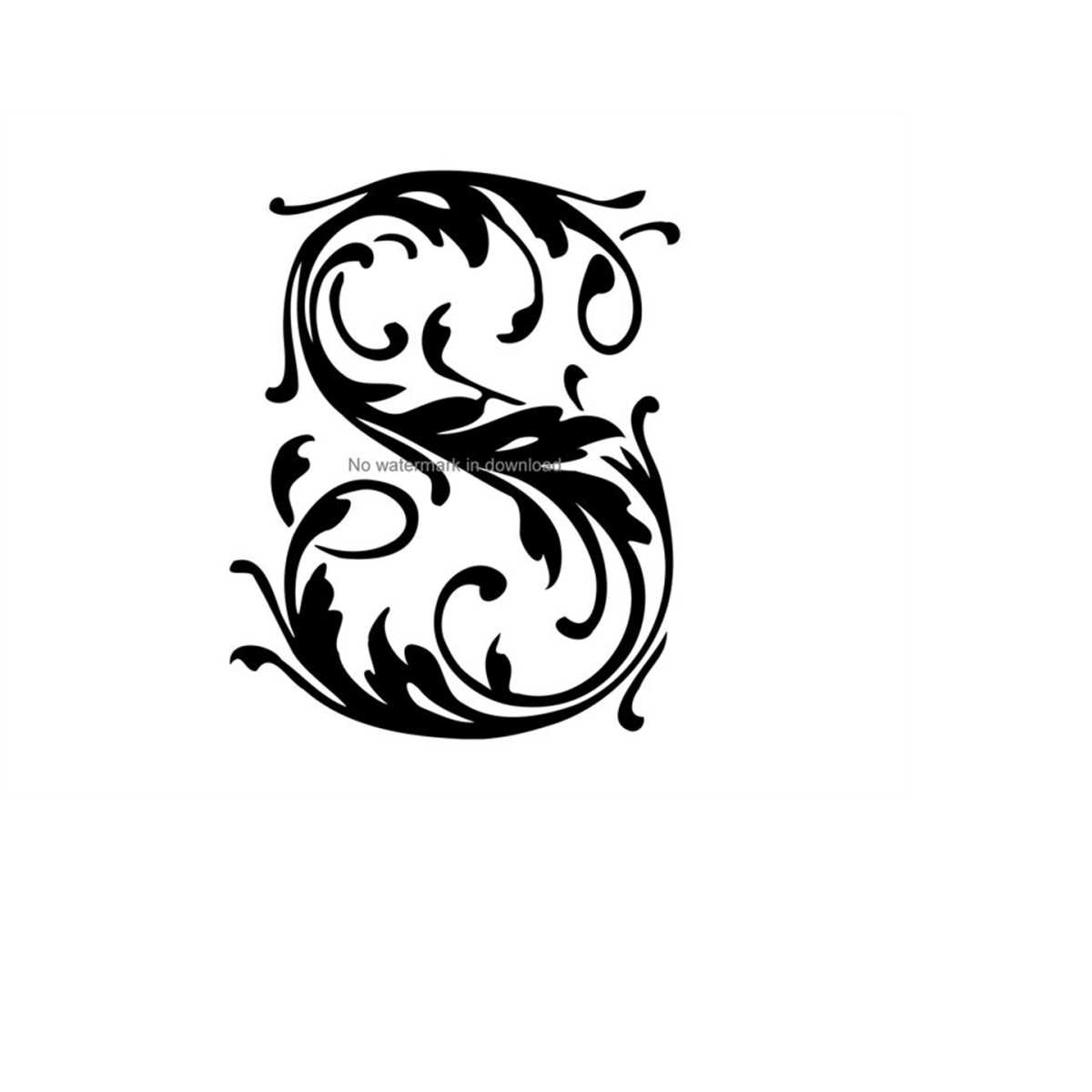 Script Font Svg, Ornate Letter S Svg, Vine Letter S Svg, Let - Inspire ...