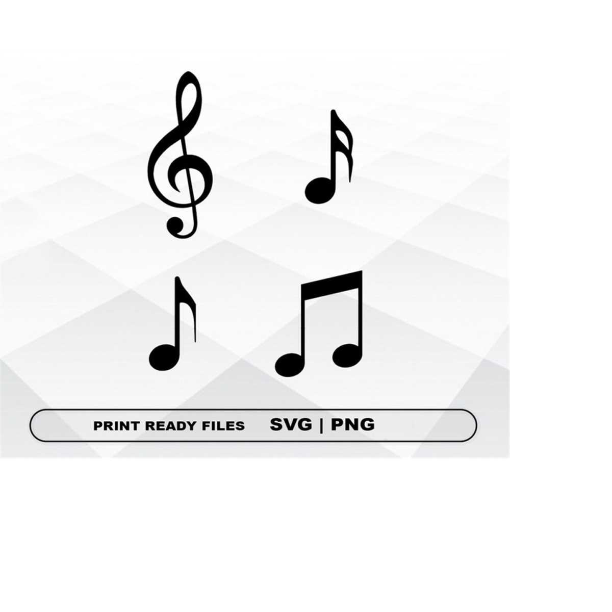 Notes SVG and PNG Files Clipart, Notes Music Print SVG, Digi - Inspire ...