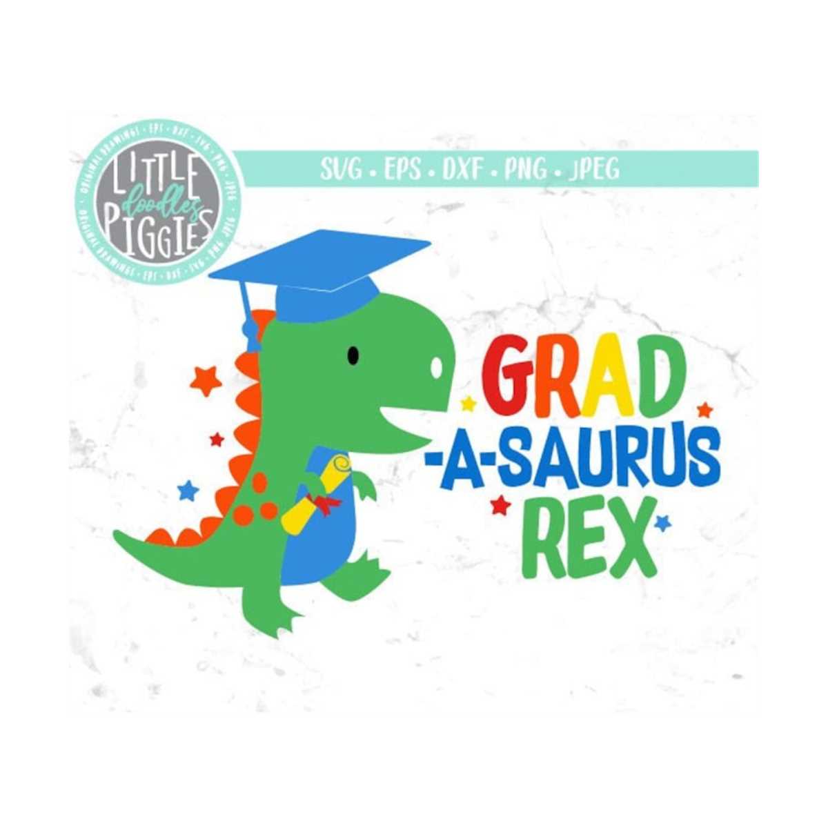 Dinosaur Grad Svg Eps Png Cut File, Kinder Dino Graduation P | Inspire ...