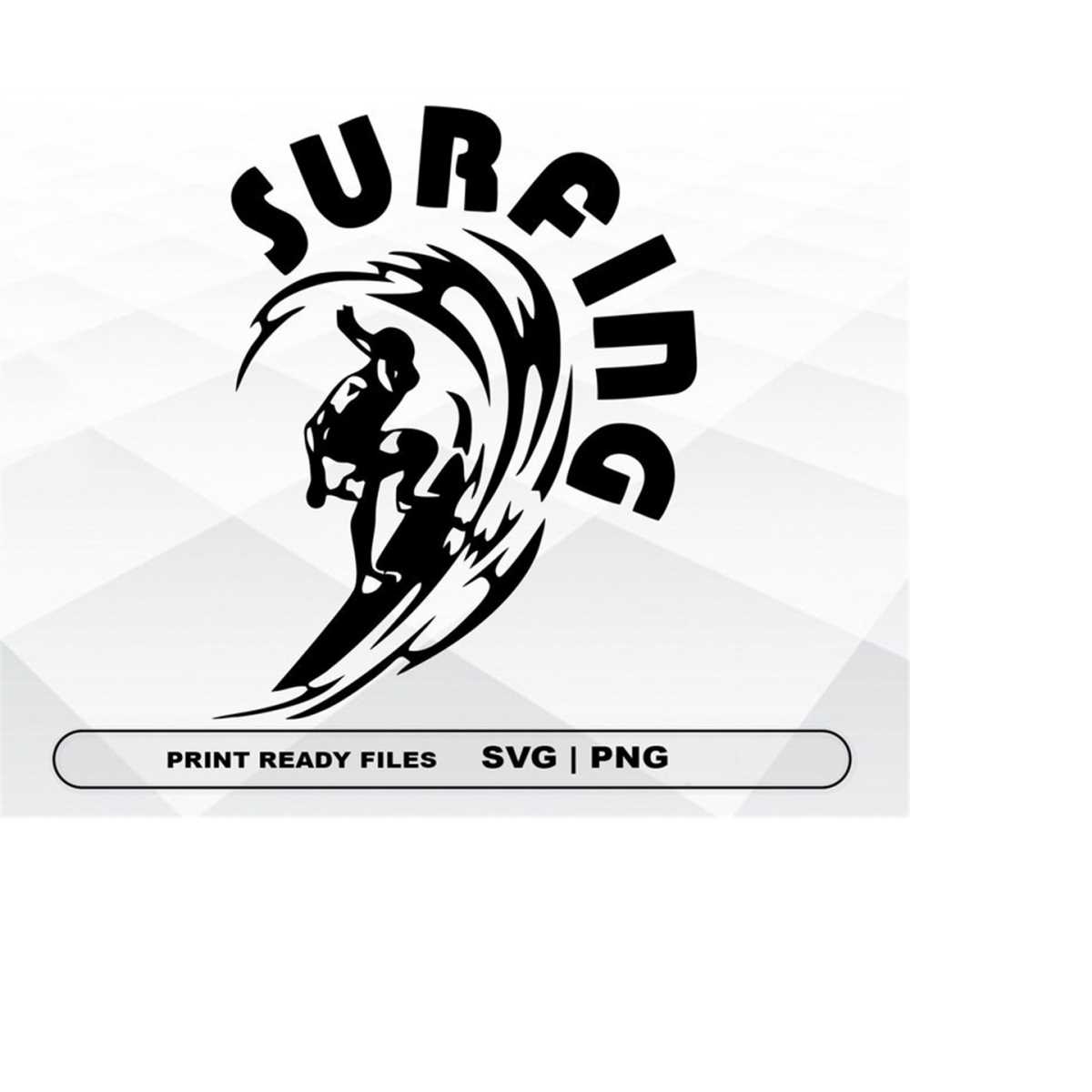 Surfing SVG and PNG Files Clipart, Surfing Print SVG, Digita - Inspire ...