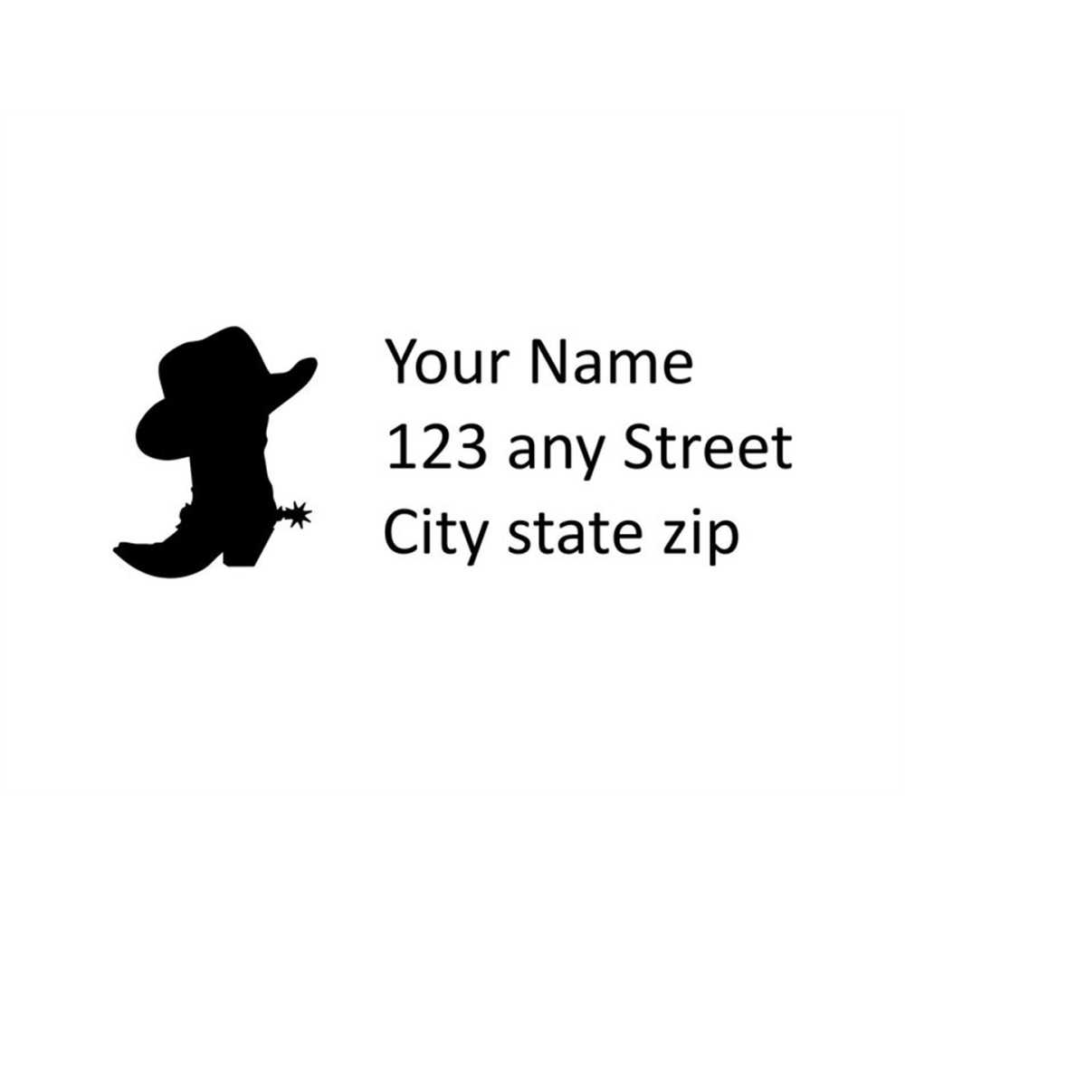 Return Address Label Cowboy Template Editable Printable MS W | Inspire ...