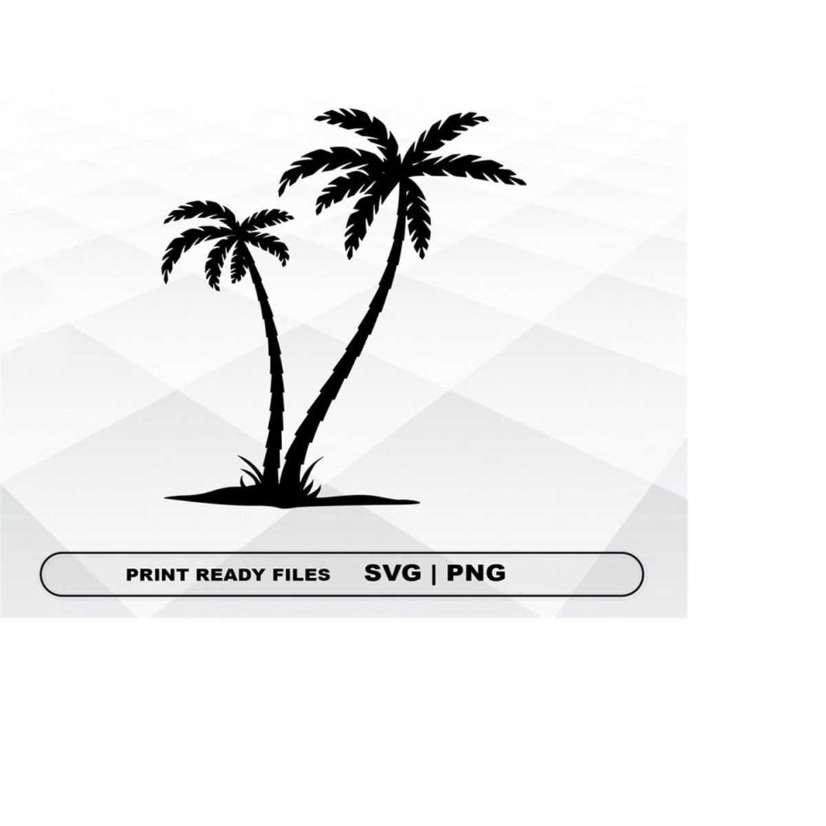 Palm tree SVG and PNG Files Clipart, Palm tree Print SVG, Di - Inspire ...
