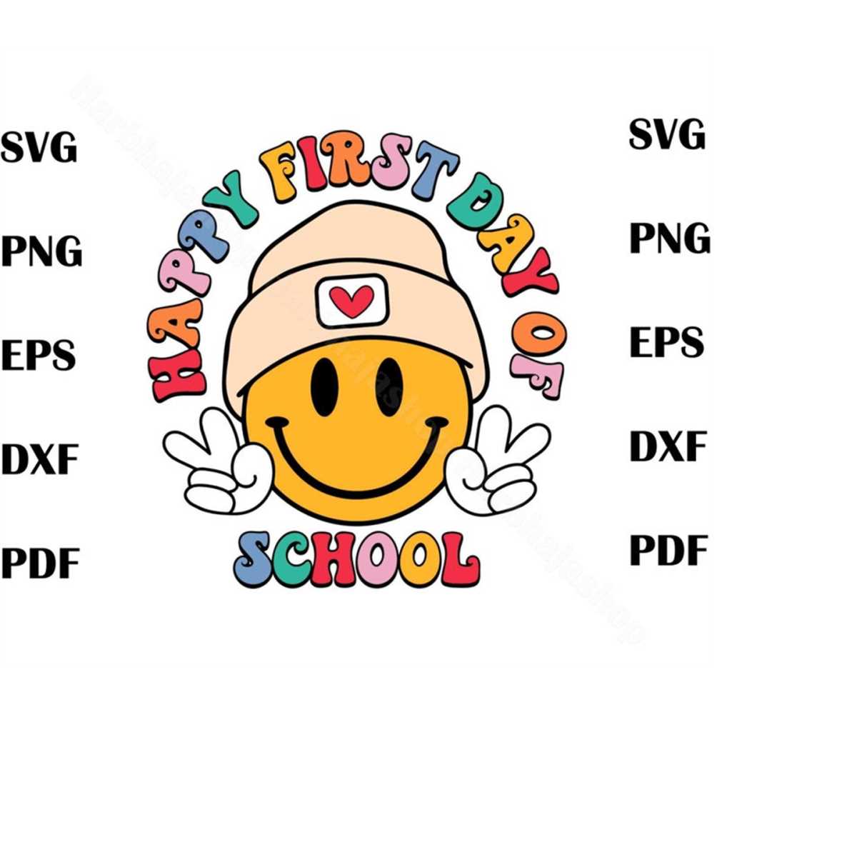 Happy First Day Of School Smiley Face SVG Cutting Digital Fi | Inspire ...
