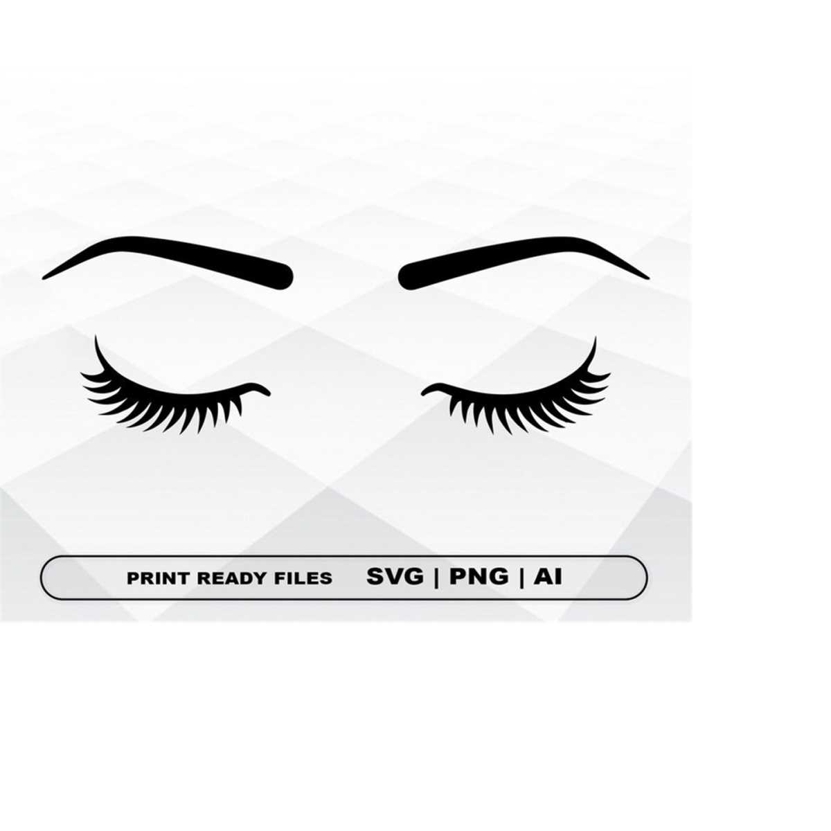 Eyelashes Svg, Files Clipart, Print Ai and Svg Digital Downl - Inspire ...