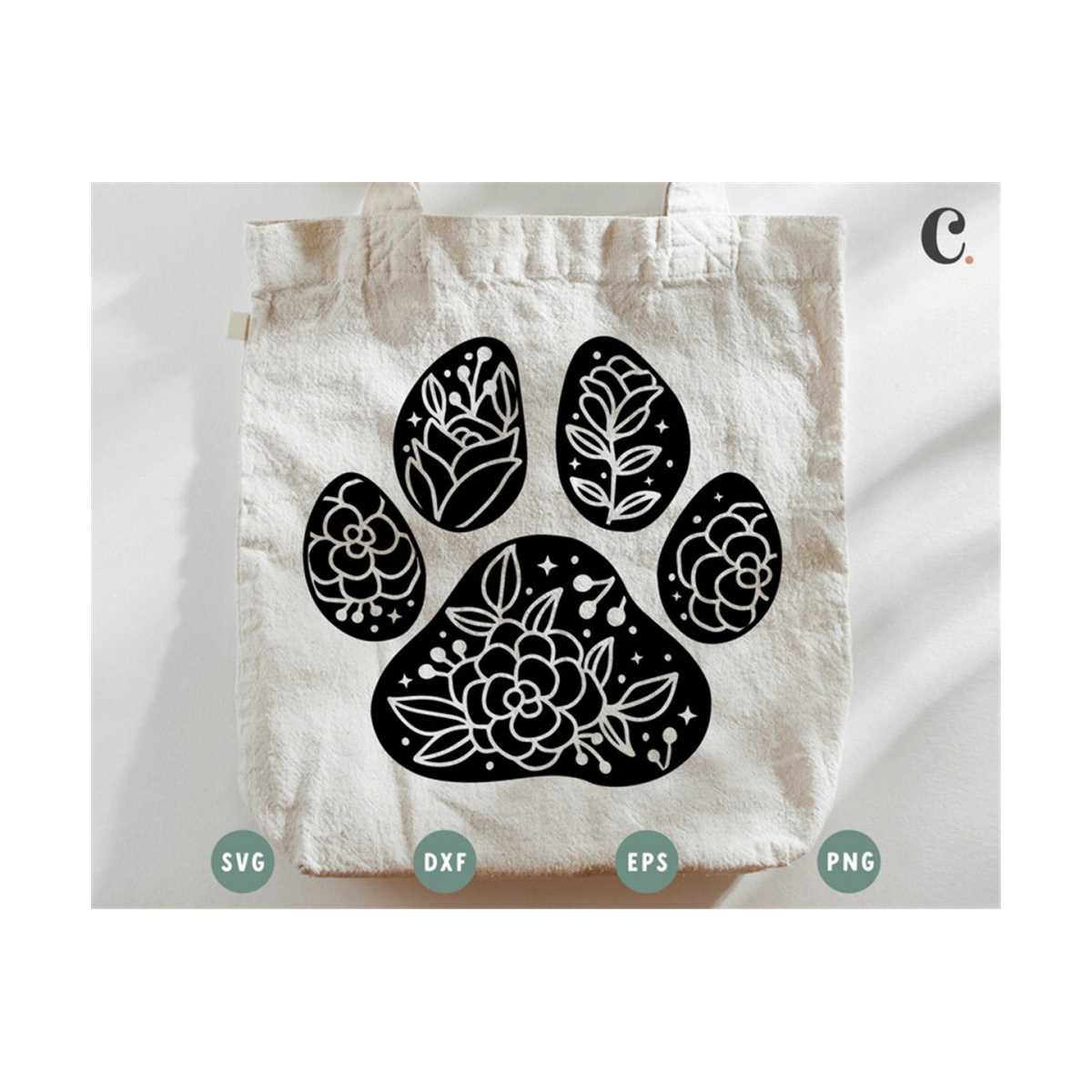 Paw Print SVG | Dog Mom SVG | Rose SVG | Floral Dog Paw svg | Inspire ...