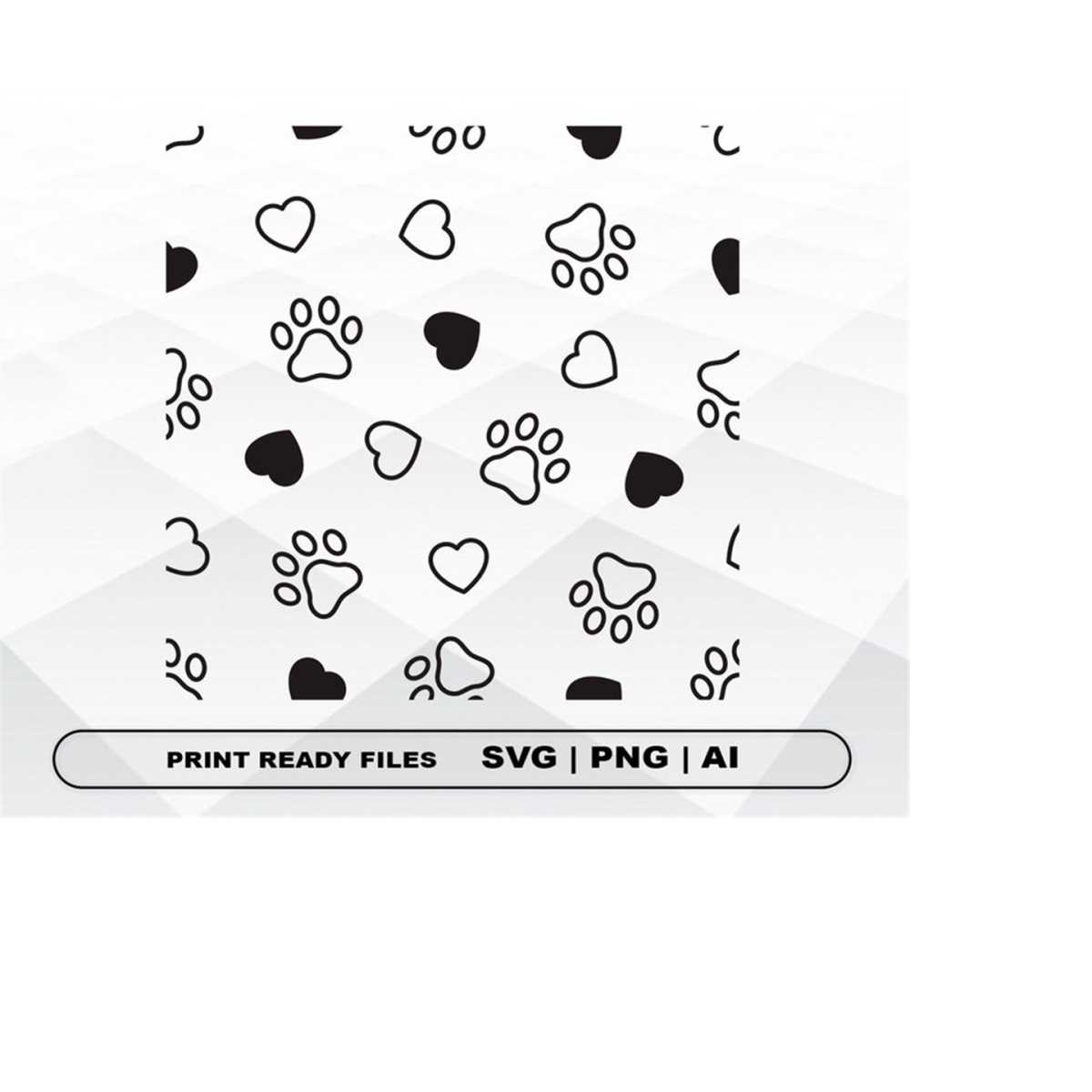 Dog Pet Paws Pattern svg png Print SVG Animal print ai Pet P - Inspire ...