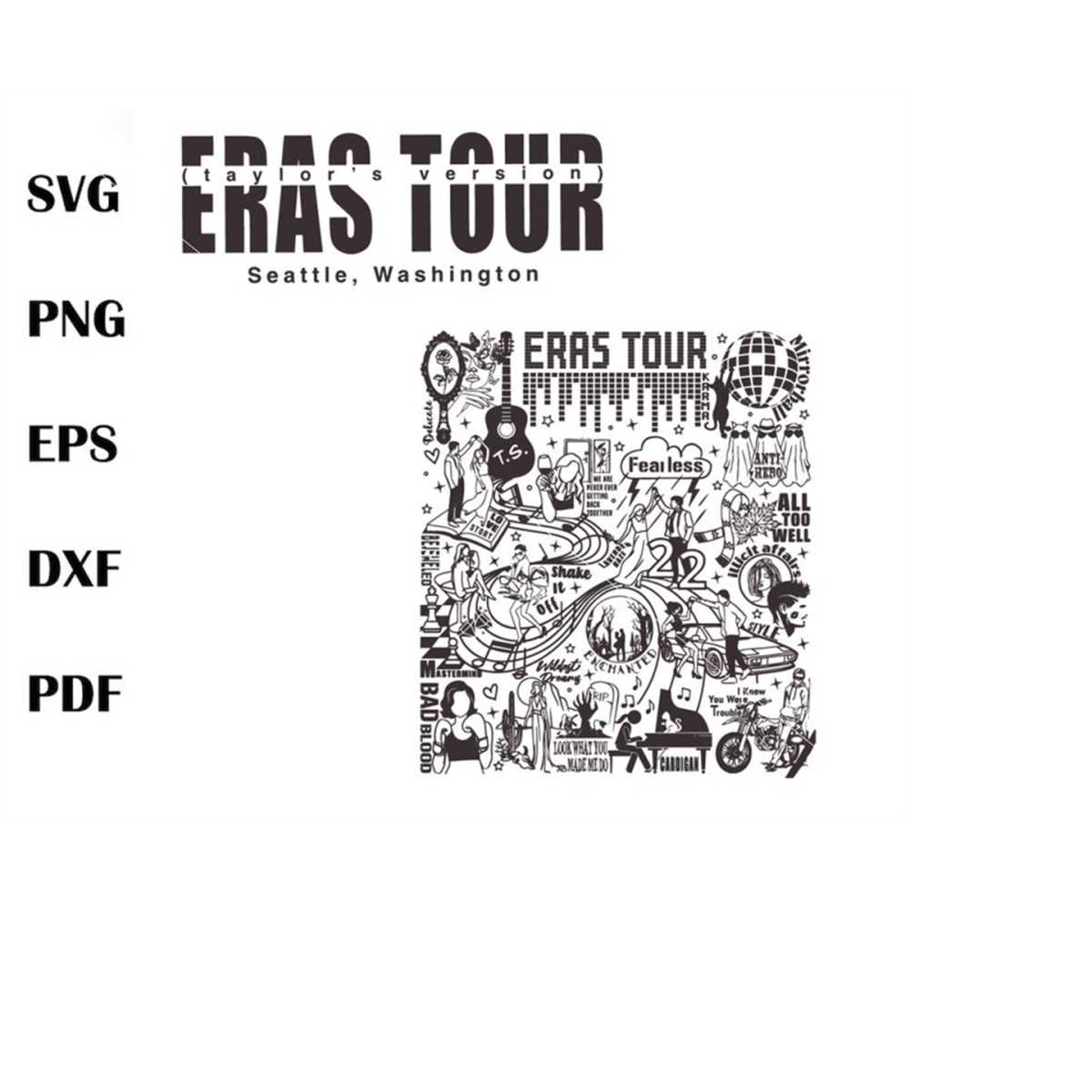 Seattle Washington Eras Tour SVG, Taylors Version SVG, Taylo | Inspire Uplift